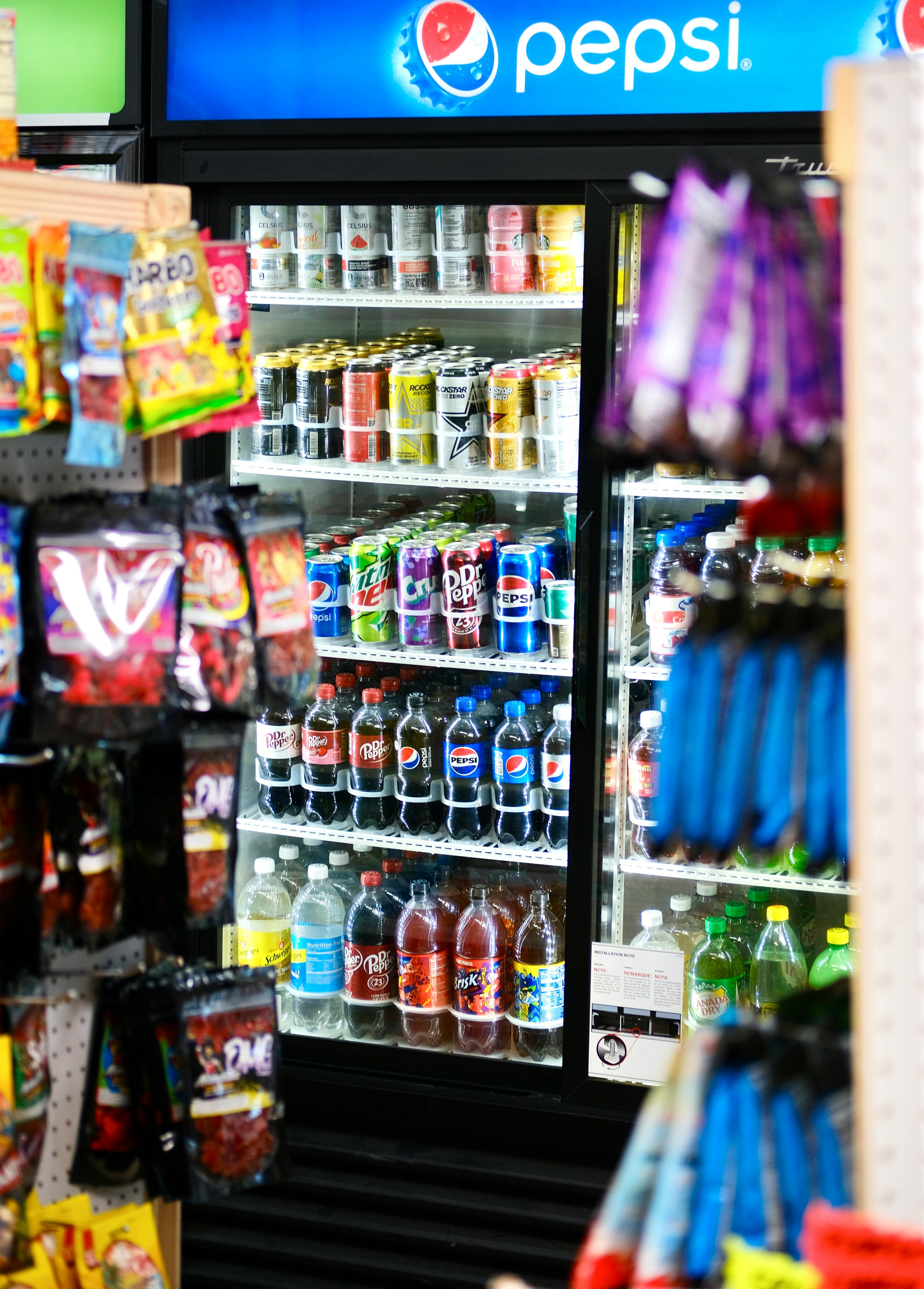 Fridge with Soft Drinks in Store · Free Stock Photo