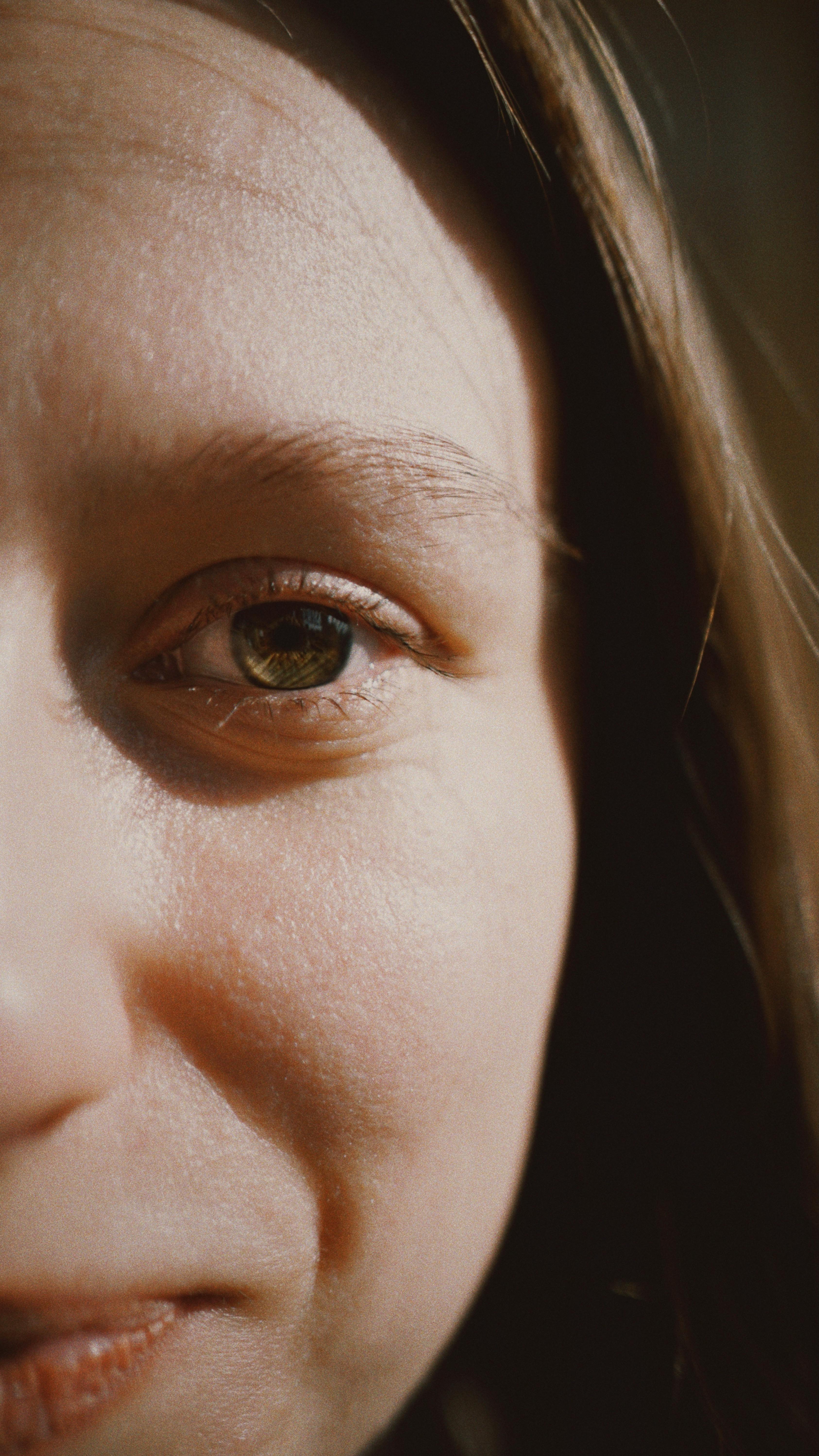 Sunlit Woman Face · Free Stock Photo