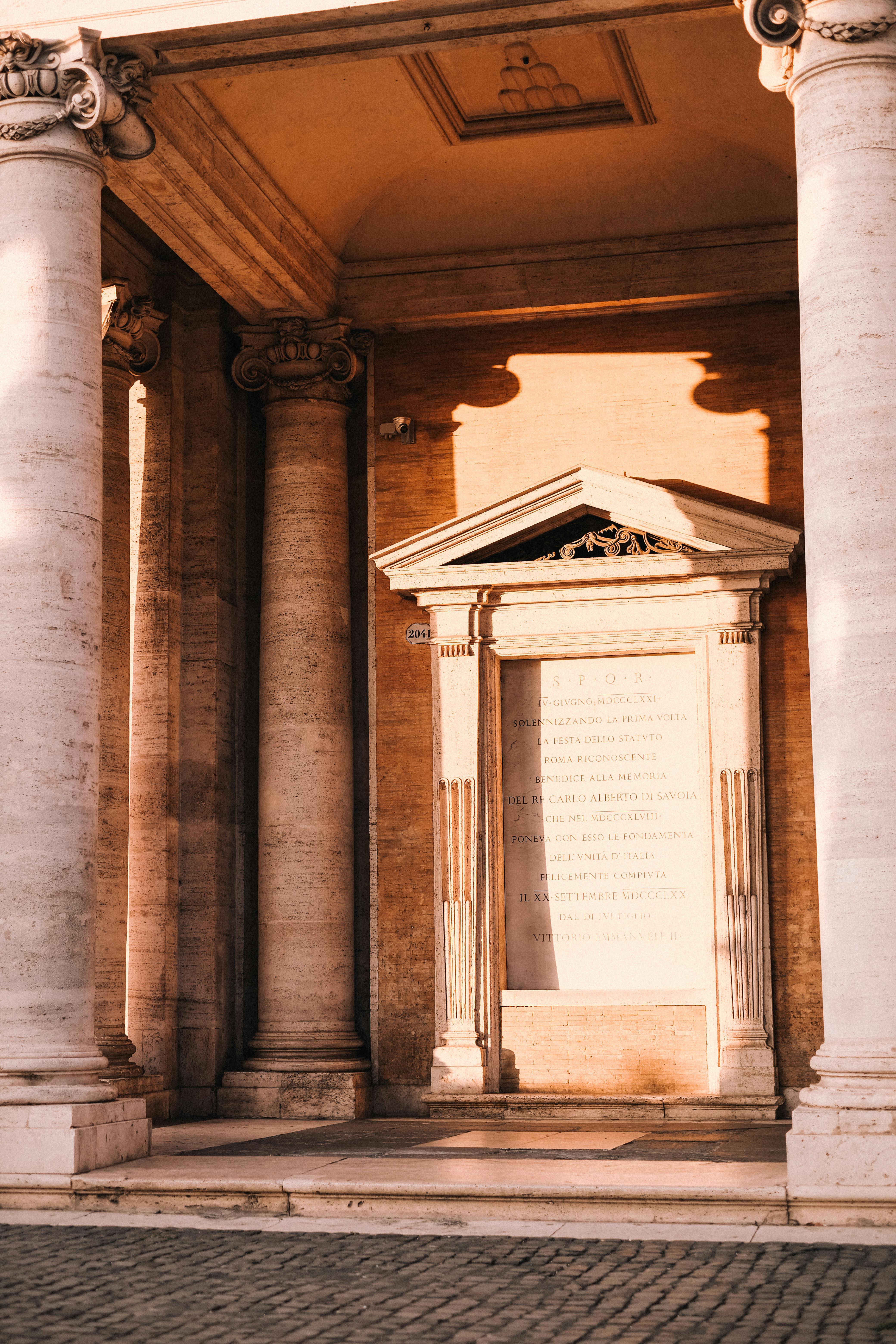 Marble Slab with an Engraved Inscription in the Niche Between the ...