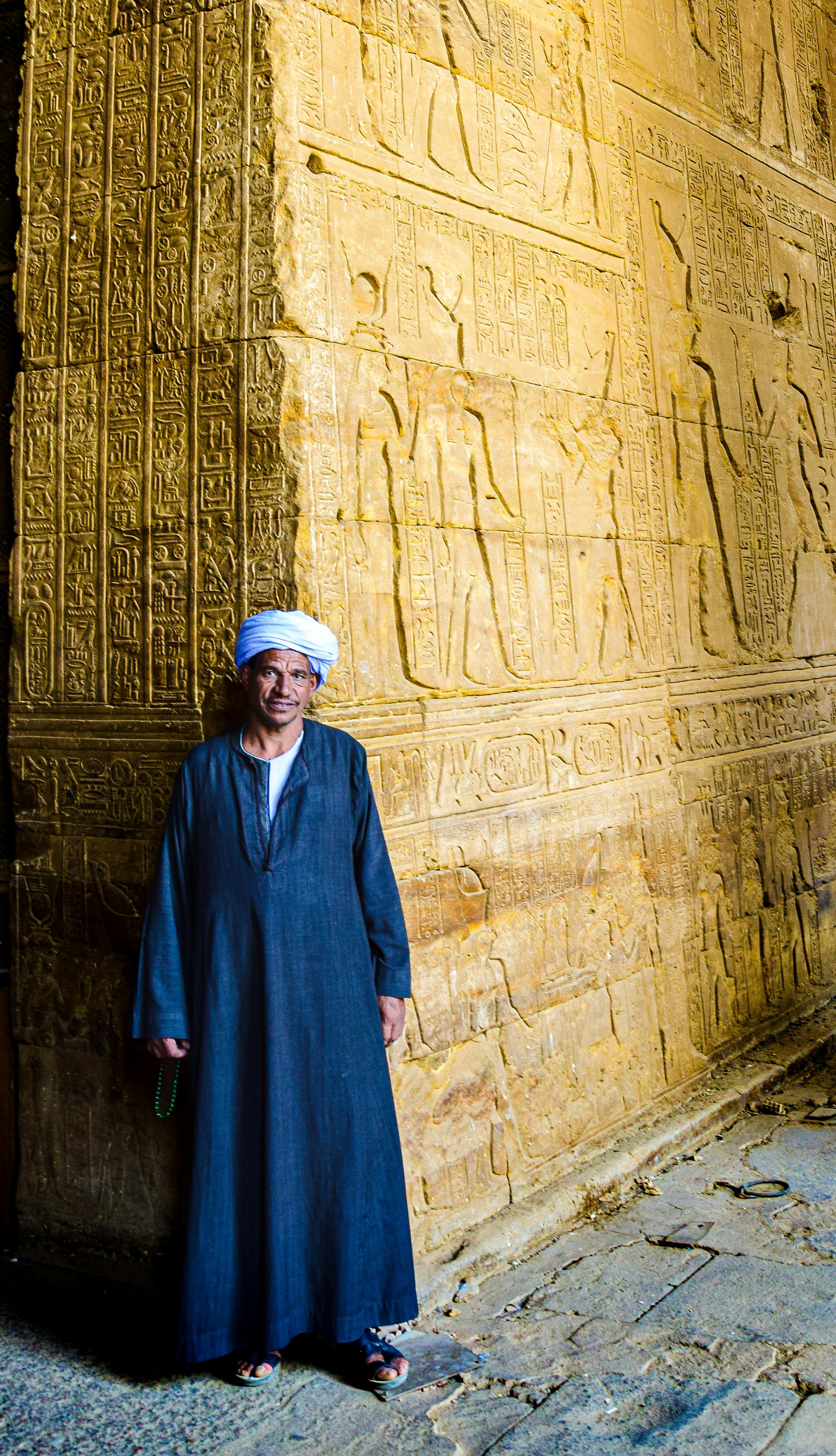 Man in Ancient Temple in Egypt · Free Stock Photo