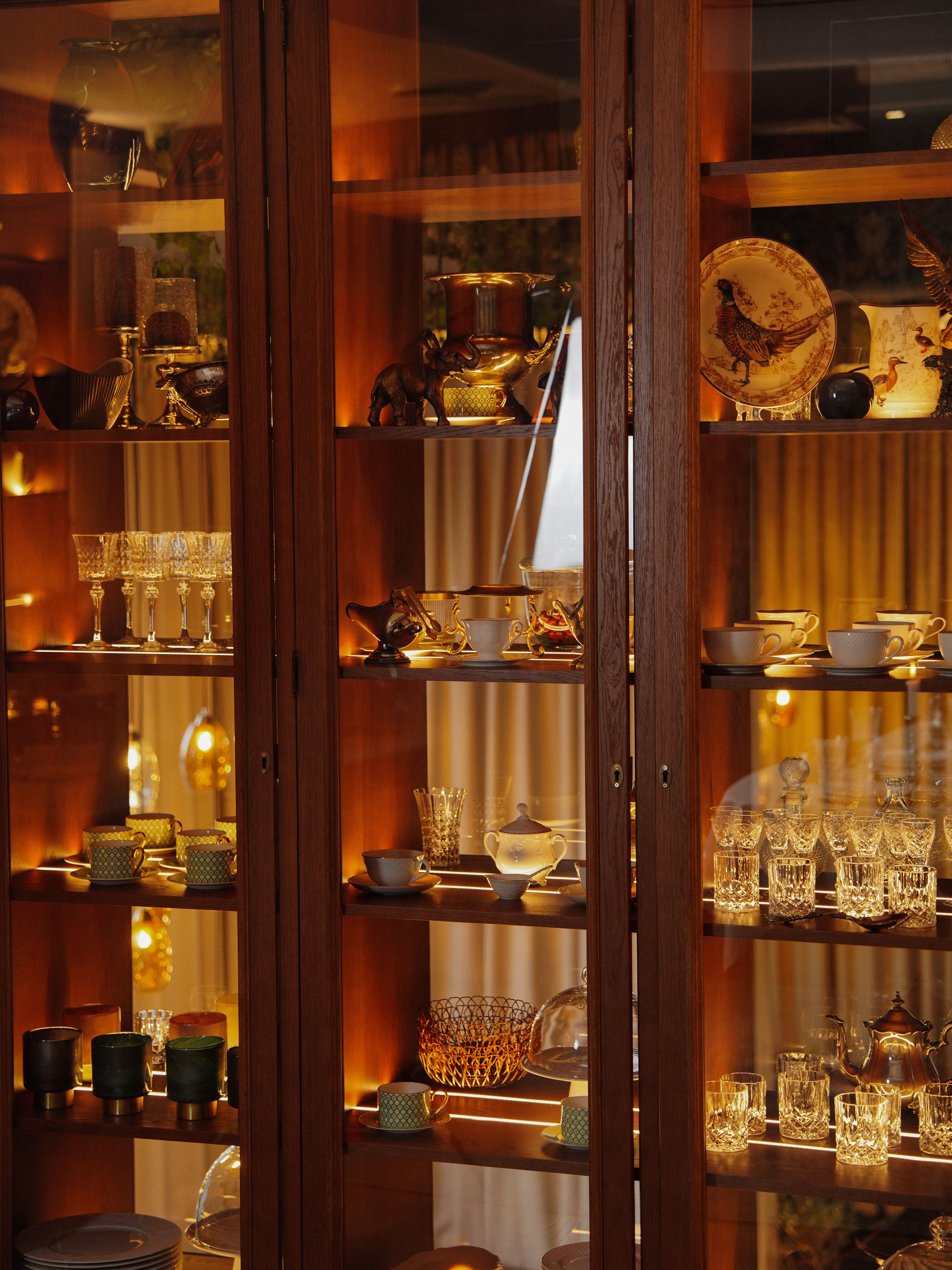 Glass Cabinet with Glasses and China · Free Stock Photo