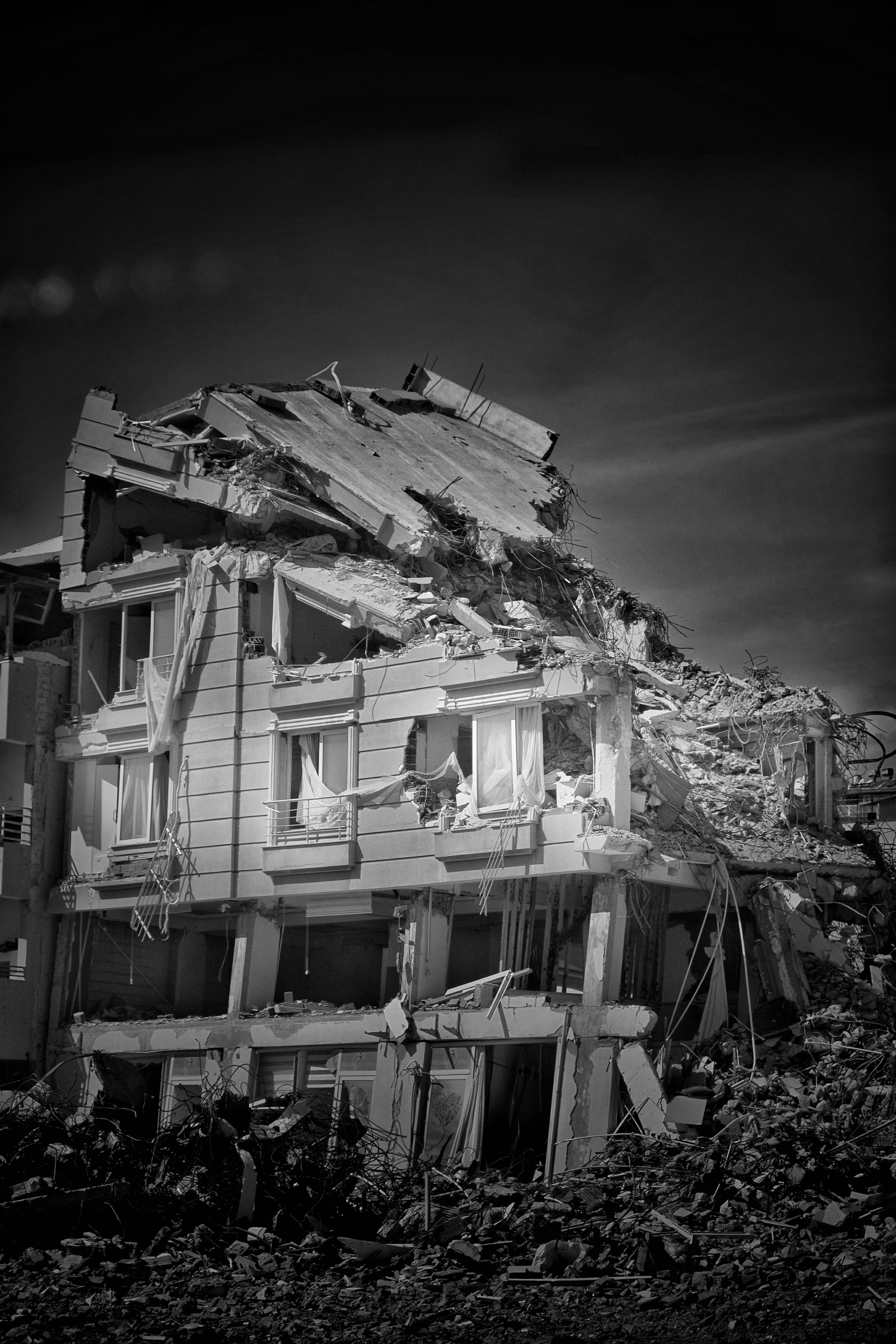 Ruins of a Residential Building Collapsed by an Earthquake · Free Stock ...