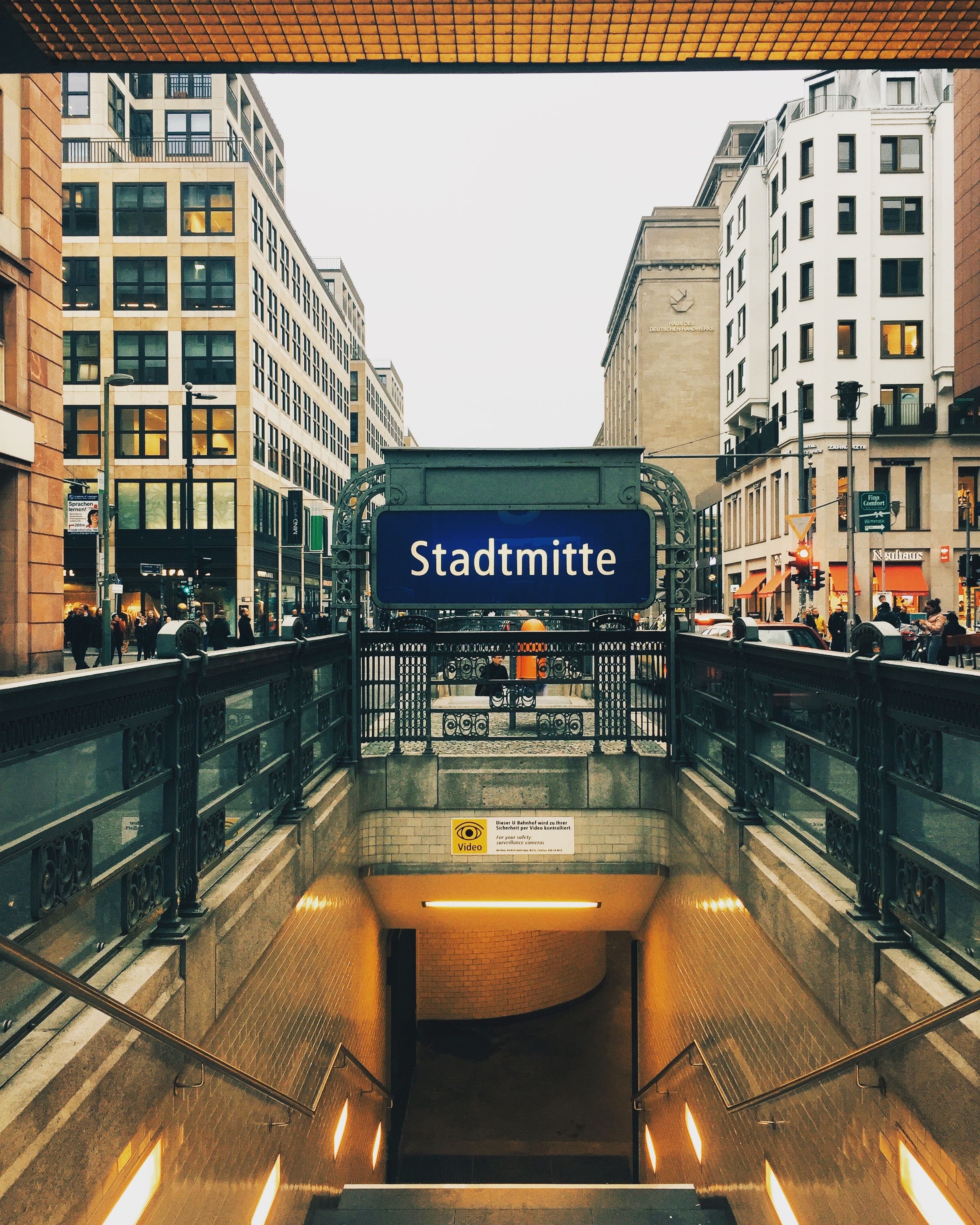 Metro Station Entrance in Berlin in Germany · Free Stock Photo