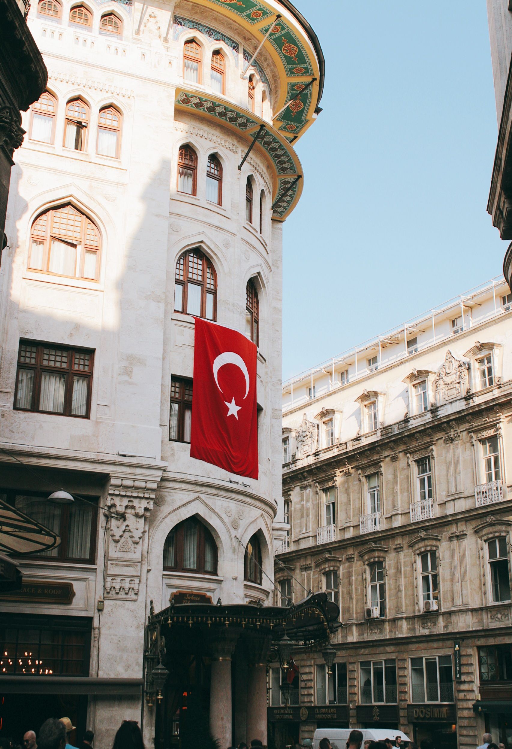 Flags Hanging on the Street · Free Stock Photo