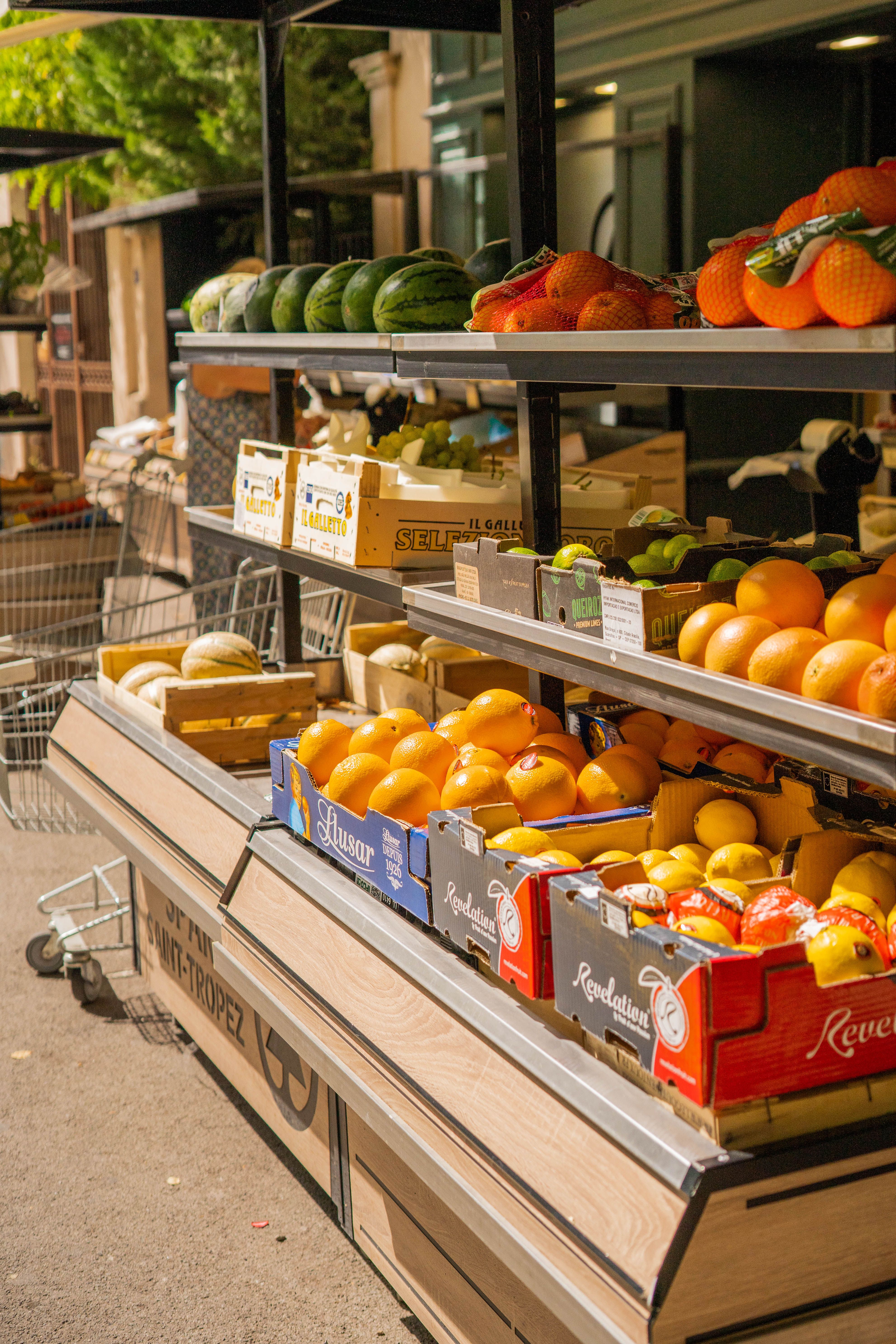 Grocery Stall in Sidewalk · Free Stock Photo