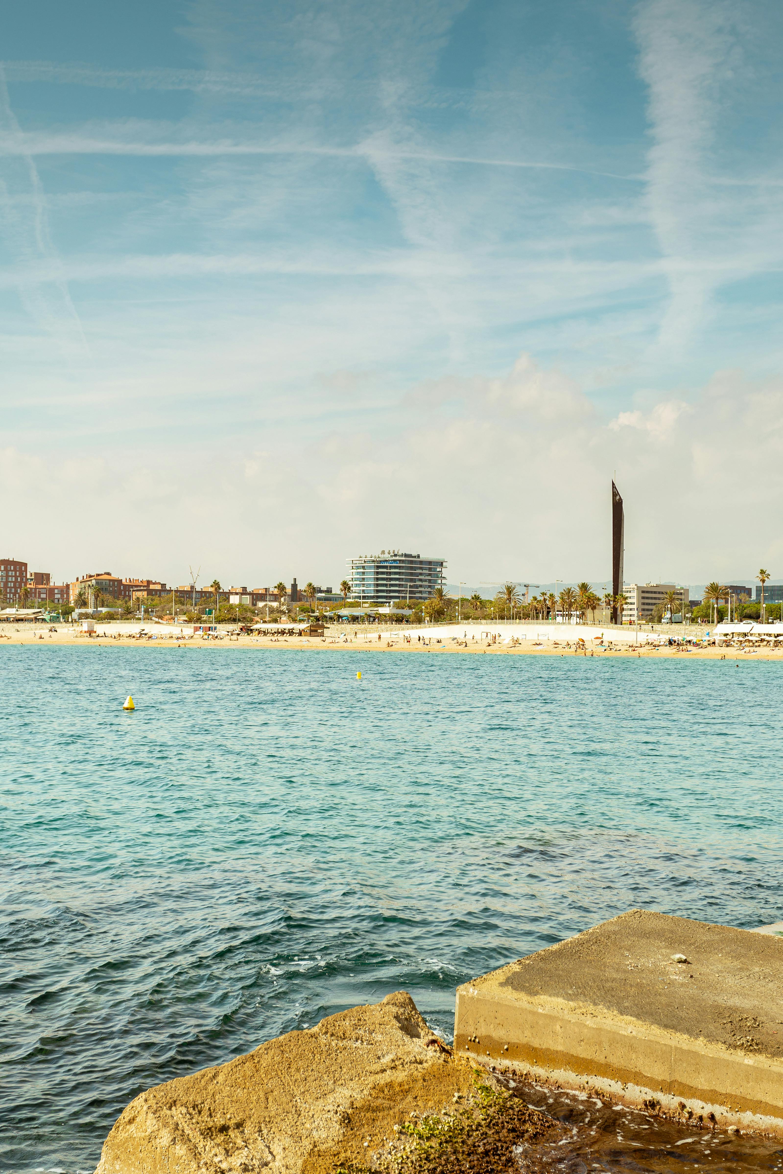Sea Shore in Town with Beach · Free Stock Photo
