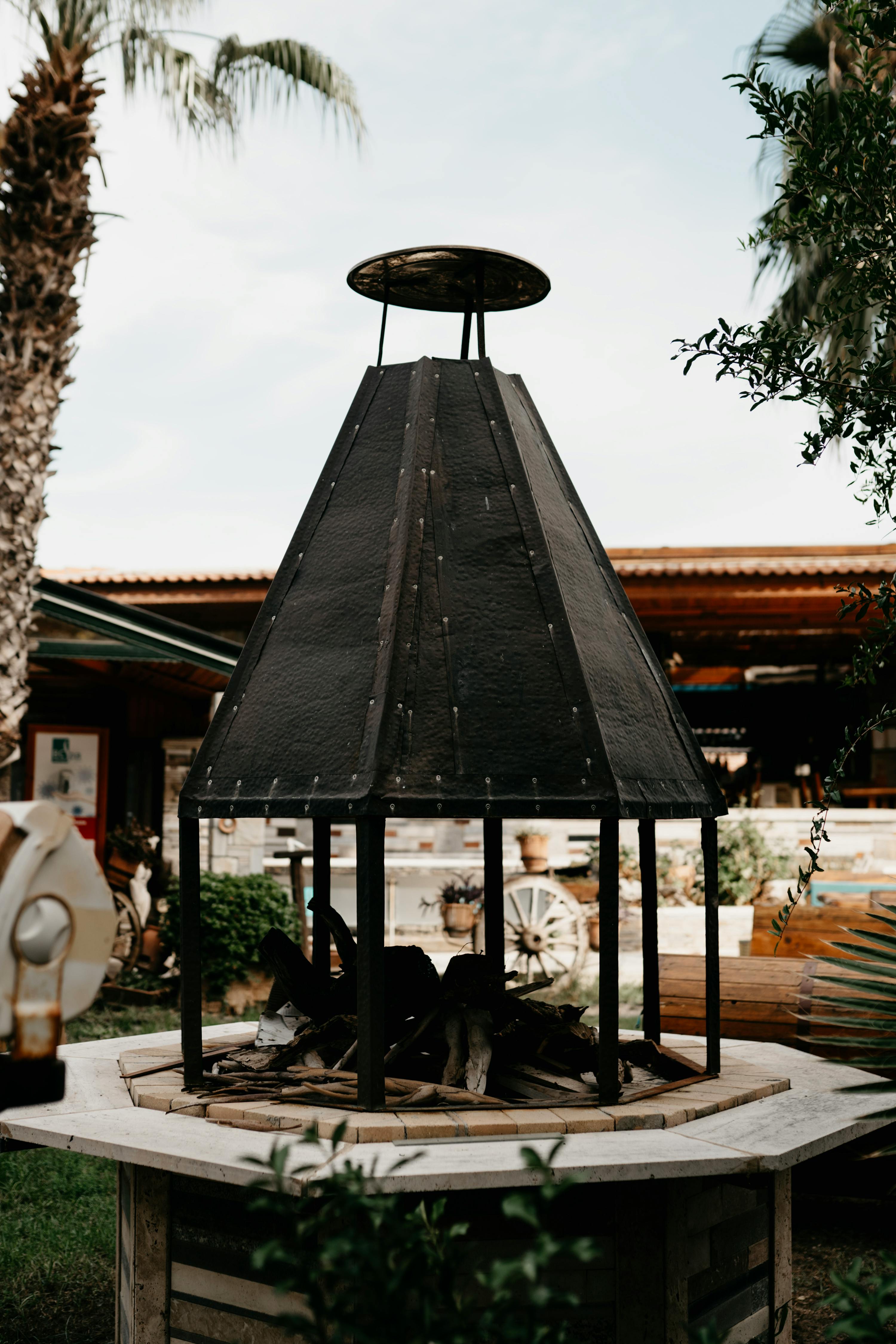 Metal Construction over Bonfire · Free Stock Photo