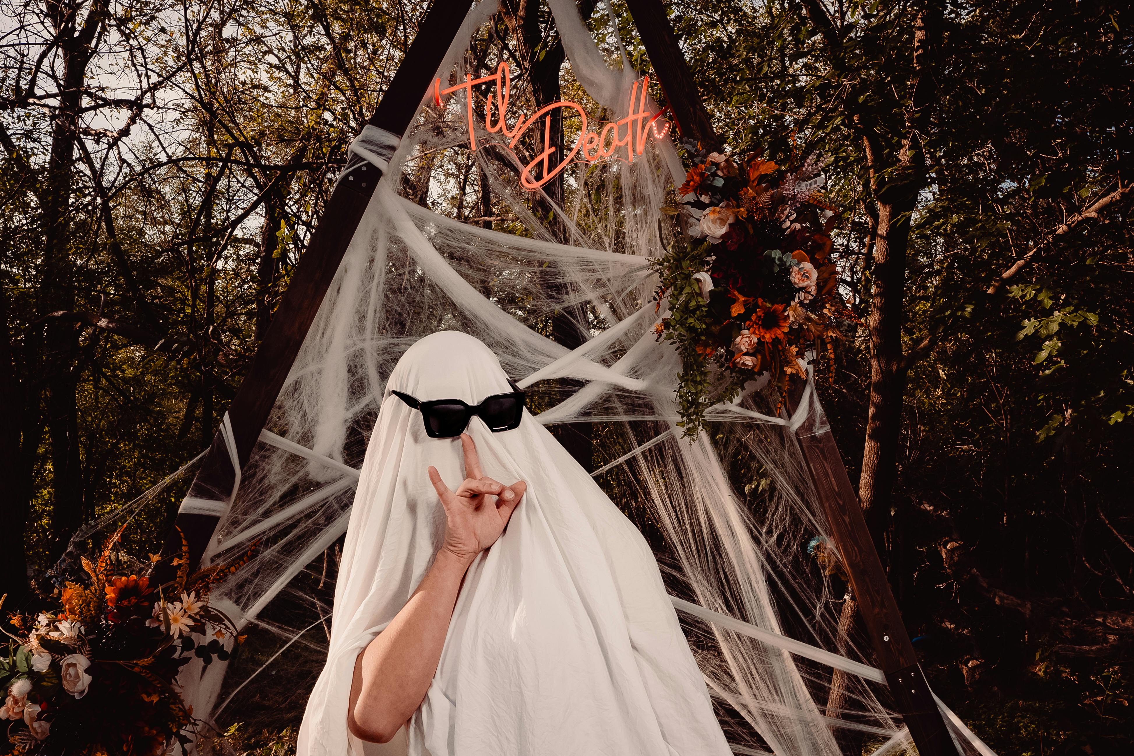 Man Wearing Ghost Costume in a Forest · Free Stock Photo