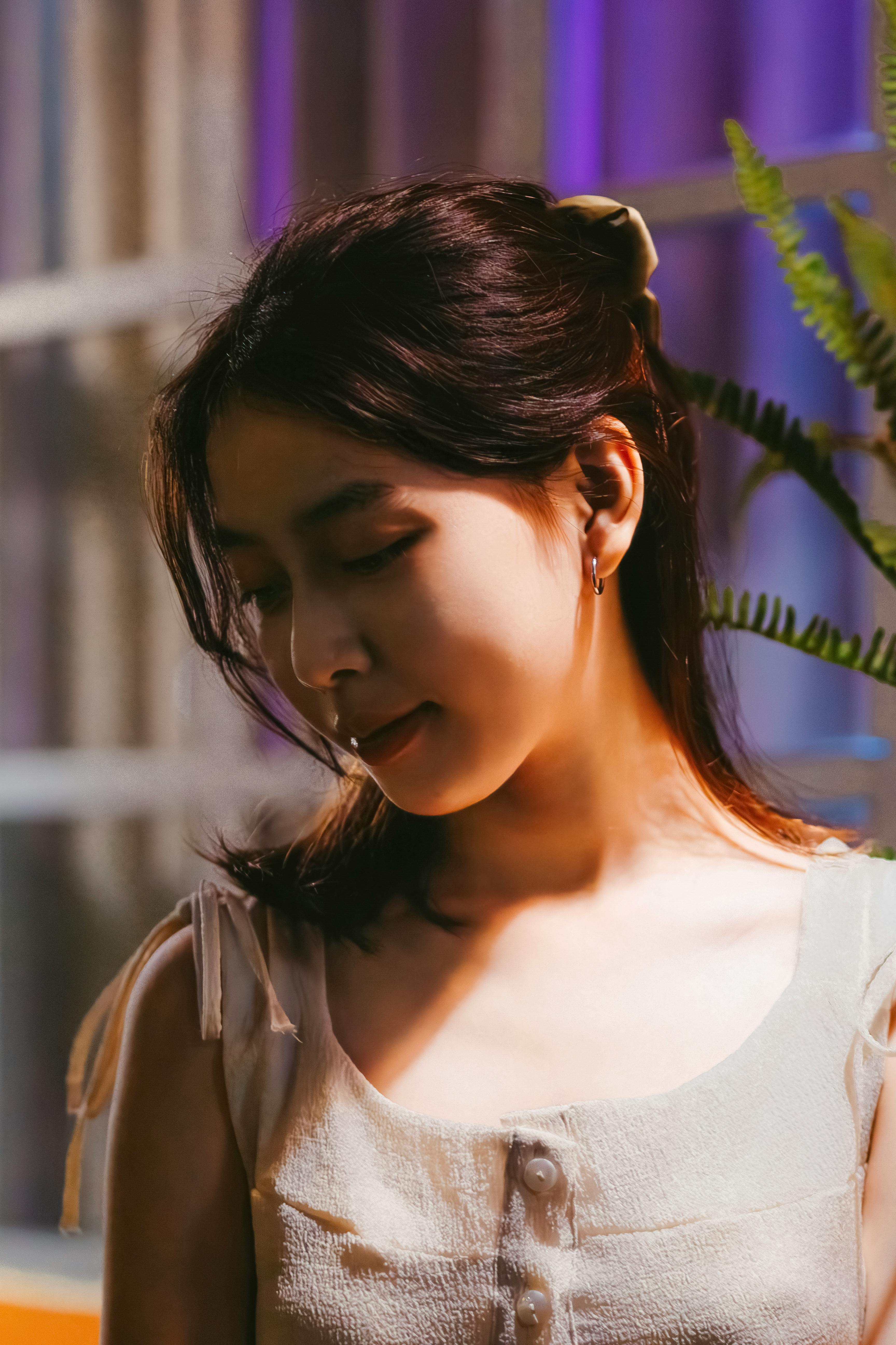 Young Woman Face Crying in Shadow · Free Stock Photo