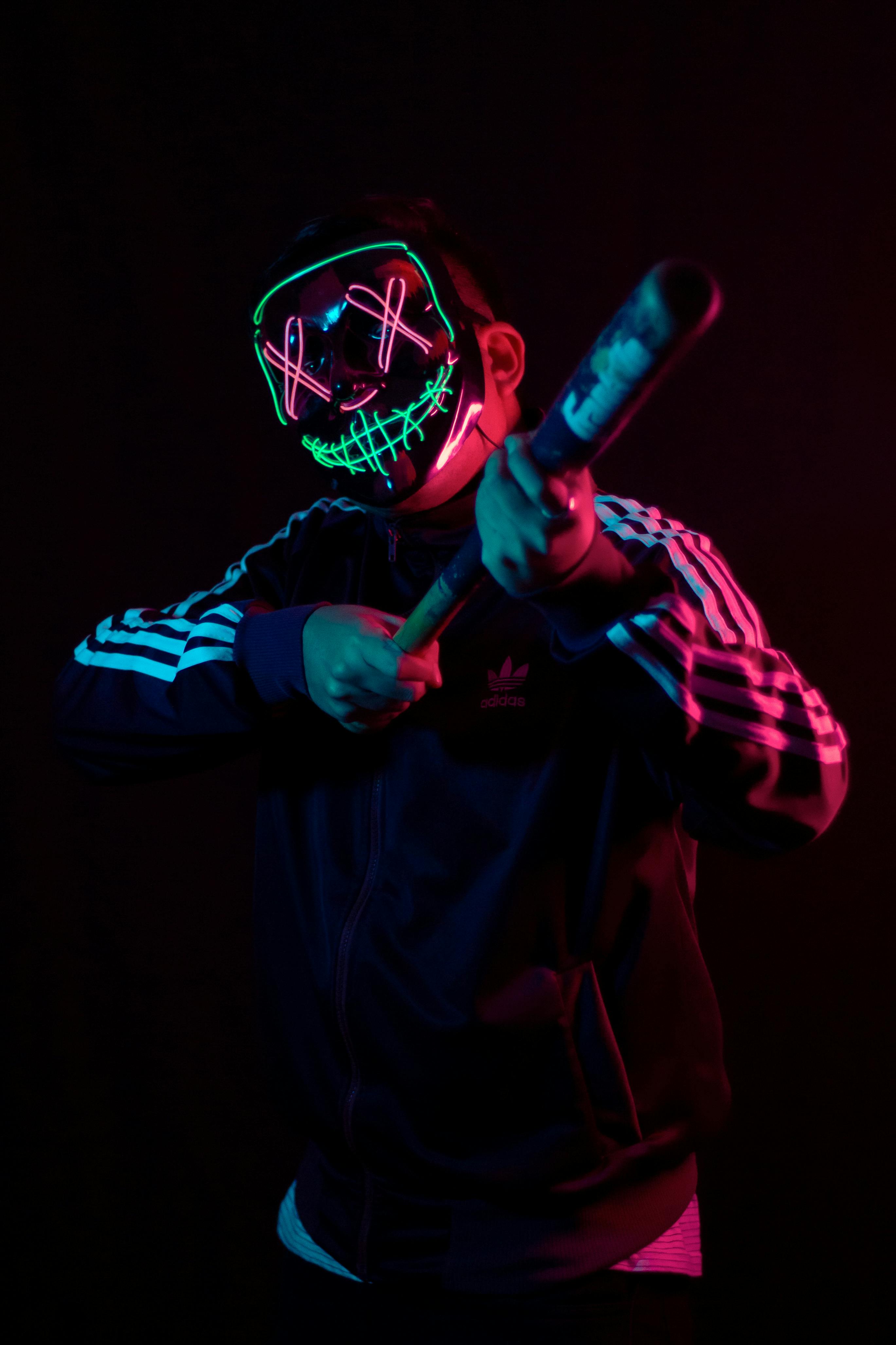 Man Wearing Black and Blue Mask Costume · Free Stock Photo