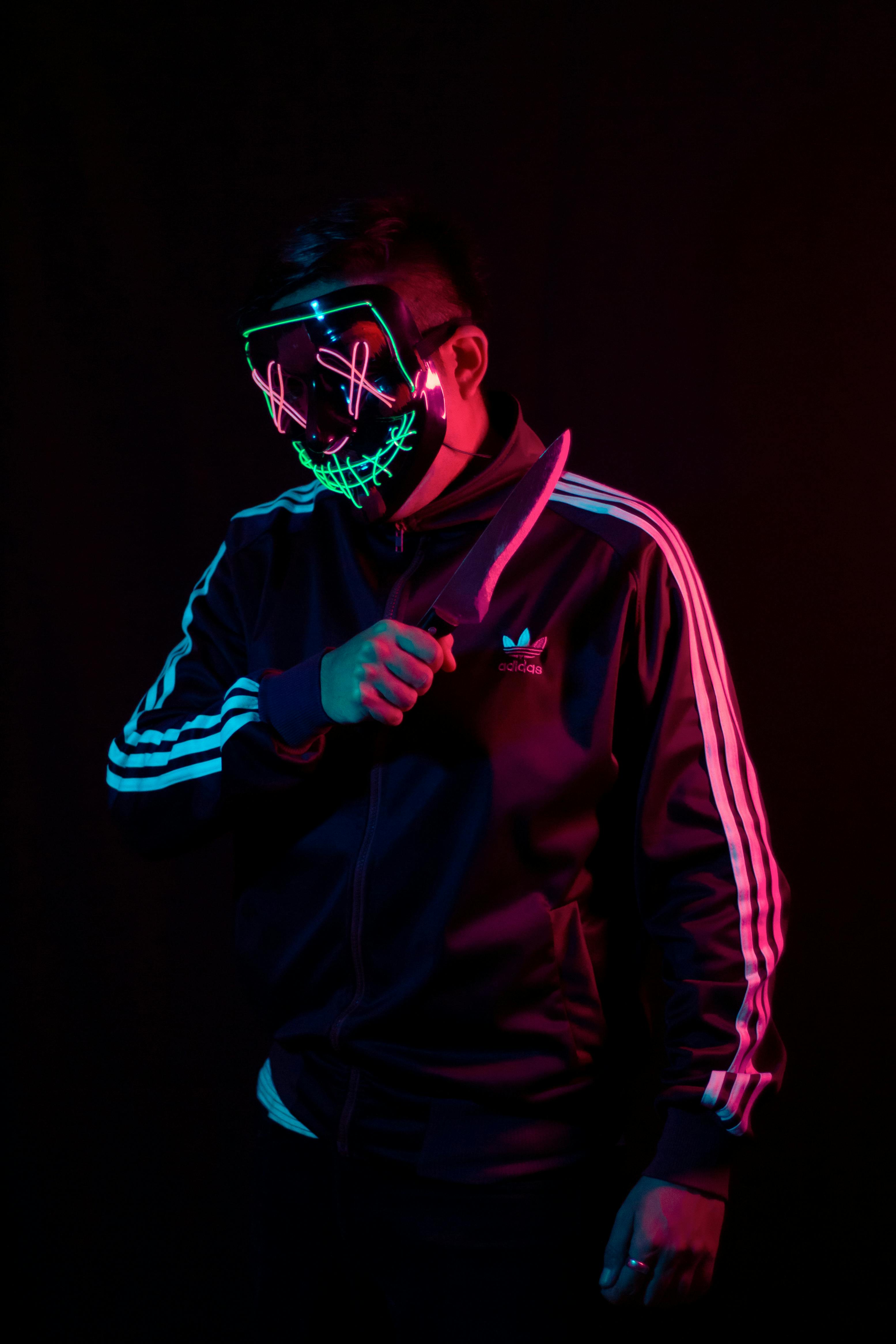 Man Wearing Black and Blue Mask Costume · Free Stock Photo