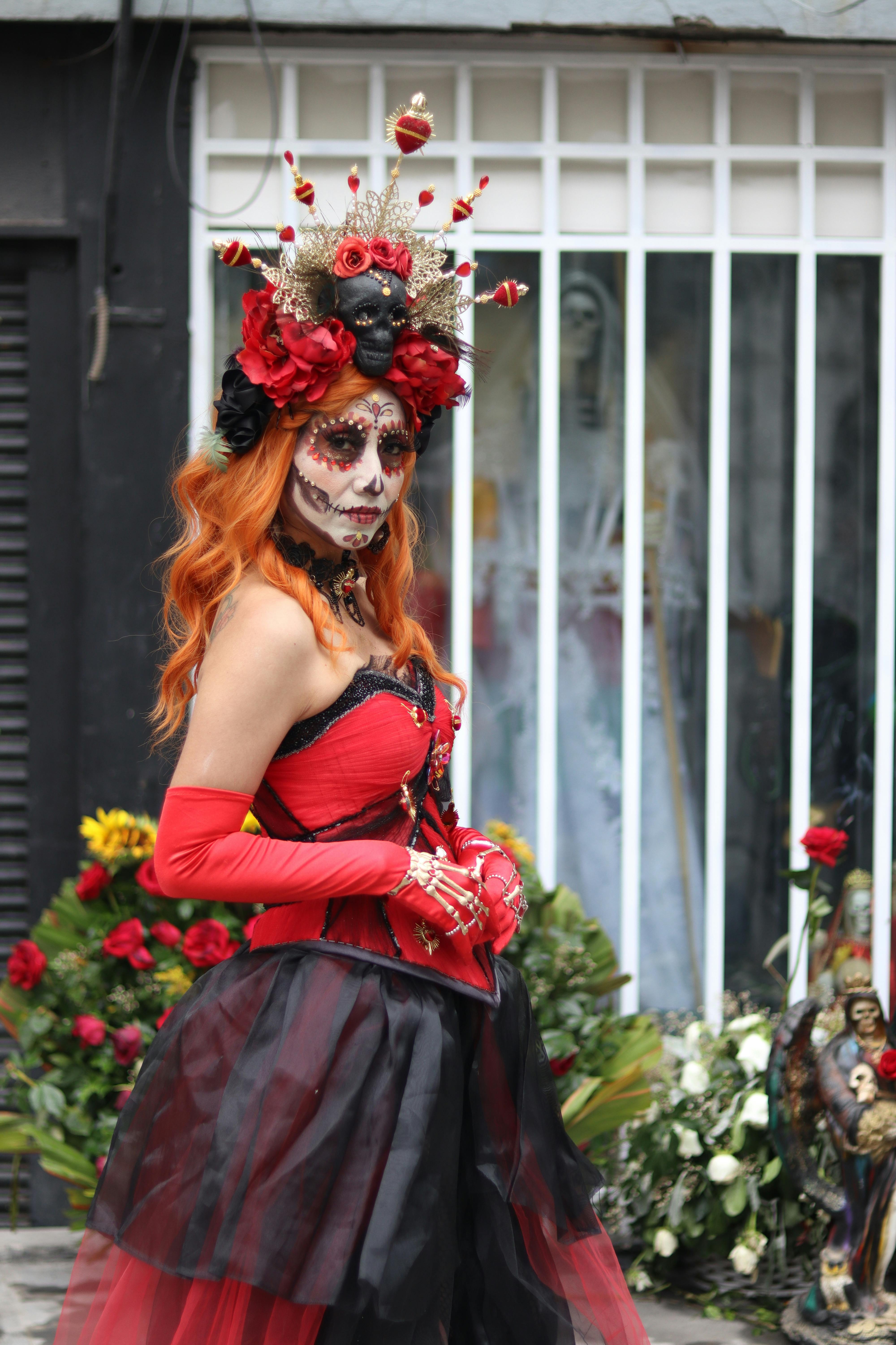 Woman Wearing Halloween Costume on a Street · Free Stock Photo
