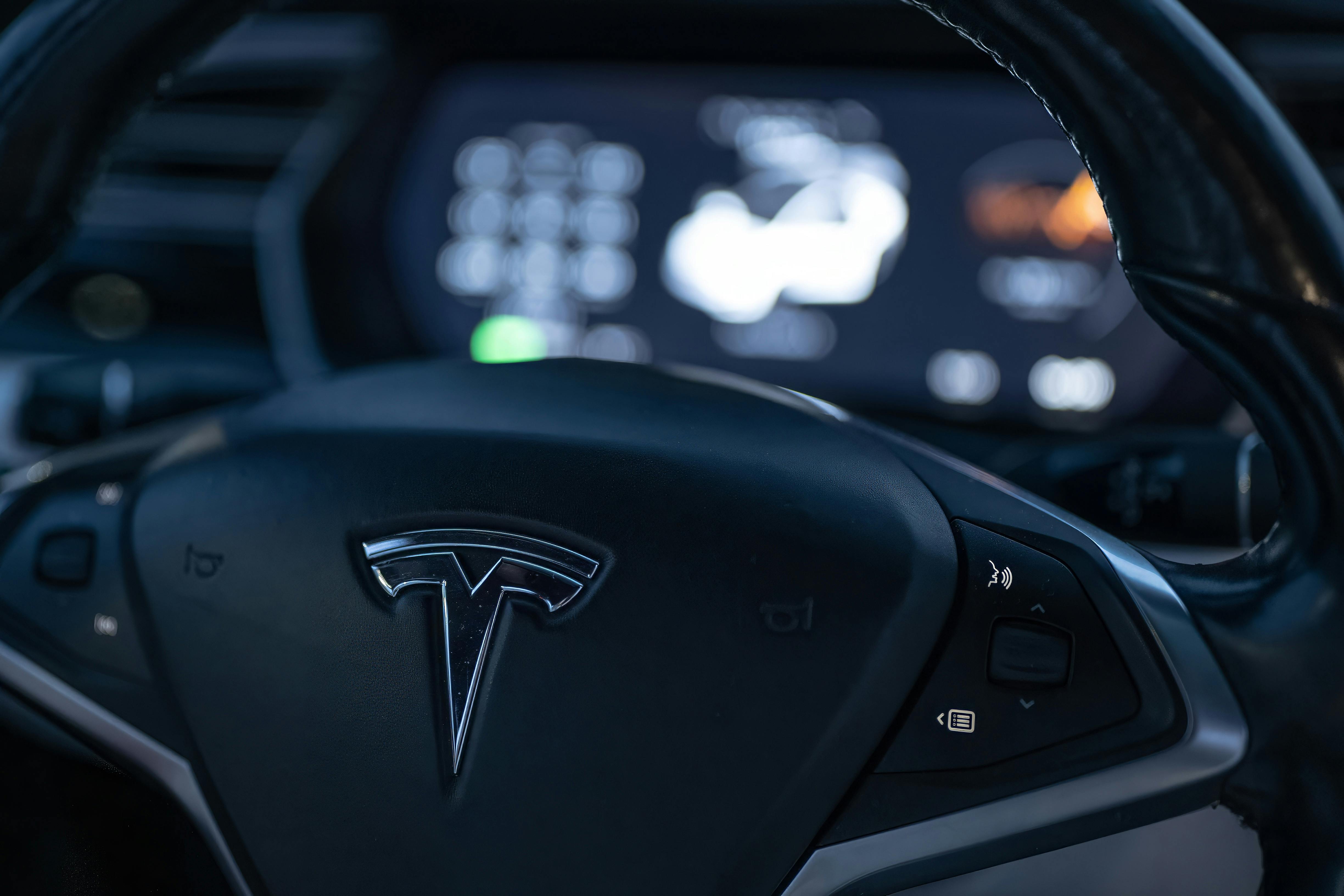 Steering Wheel of Tesla Car · Free Stock Photo