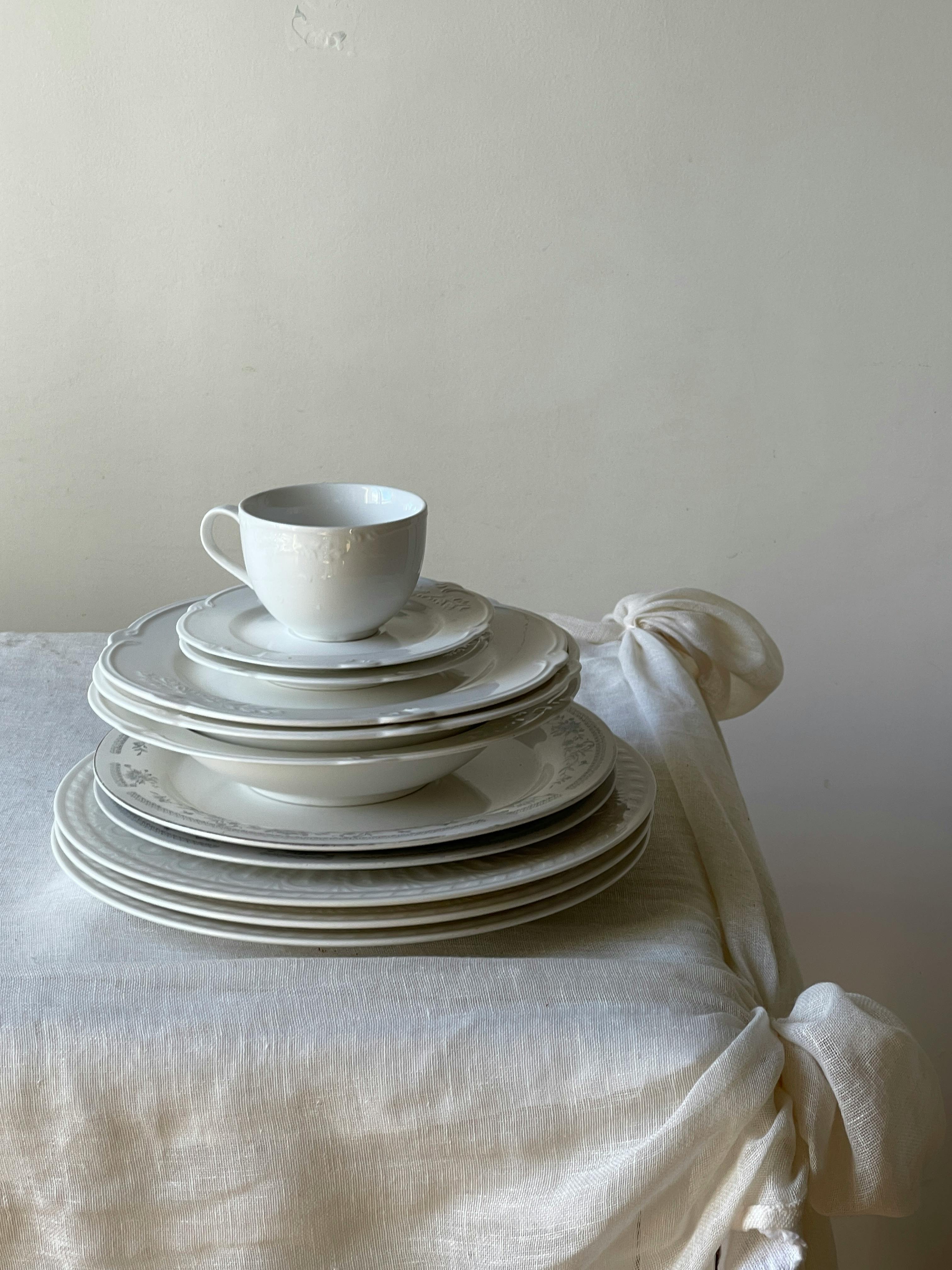 Porcelain Tableware on a Table · Free Stock Photo