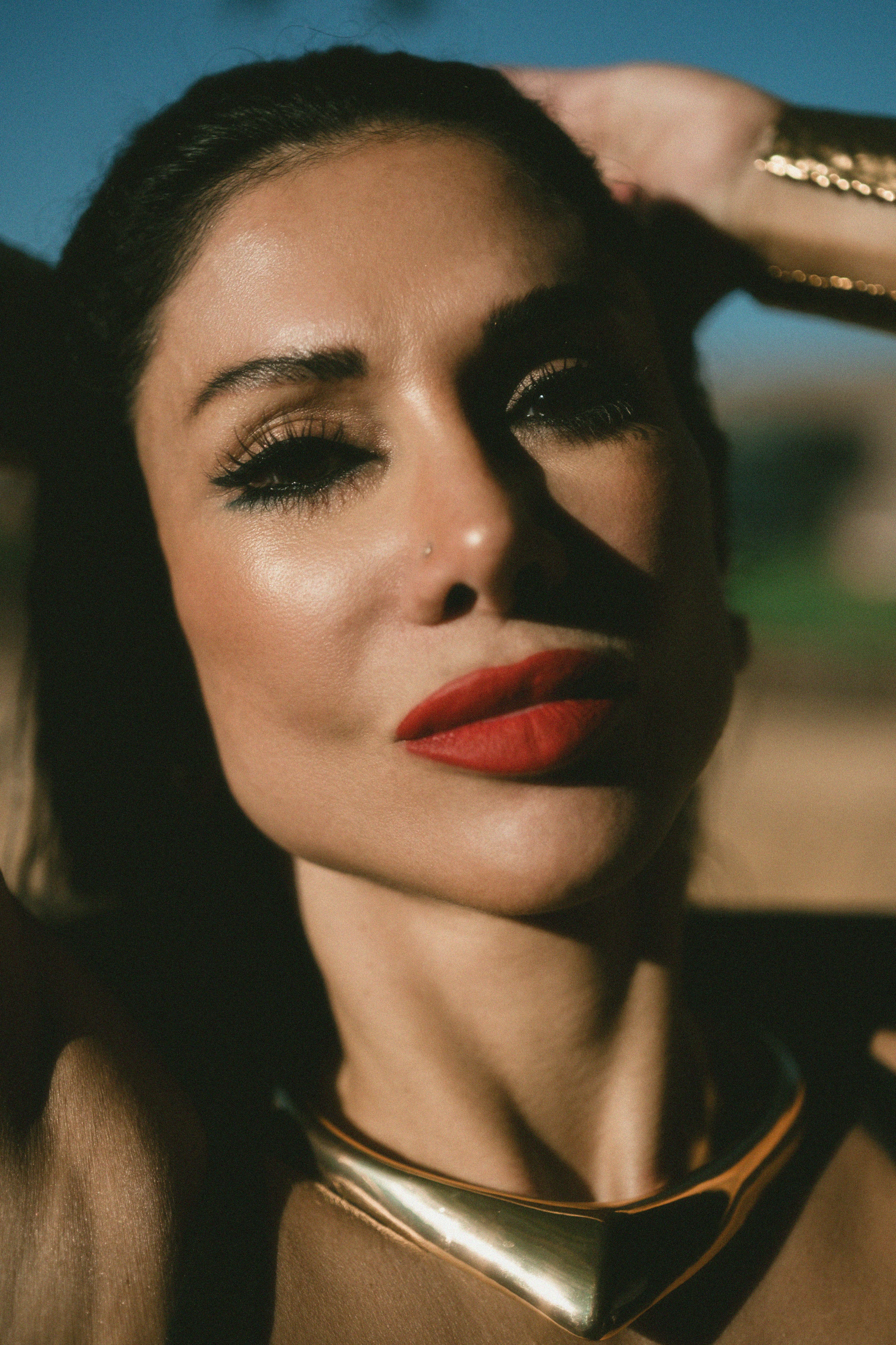 Sunlit Face of Woman · Free Stock Photo