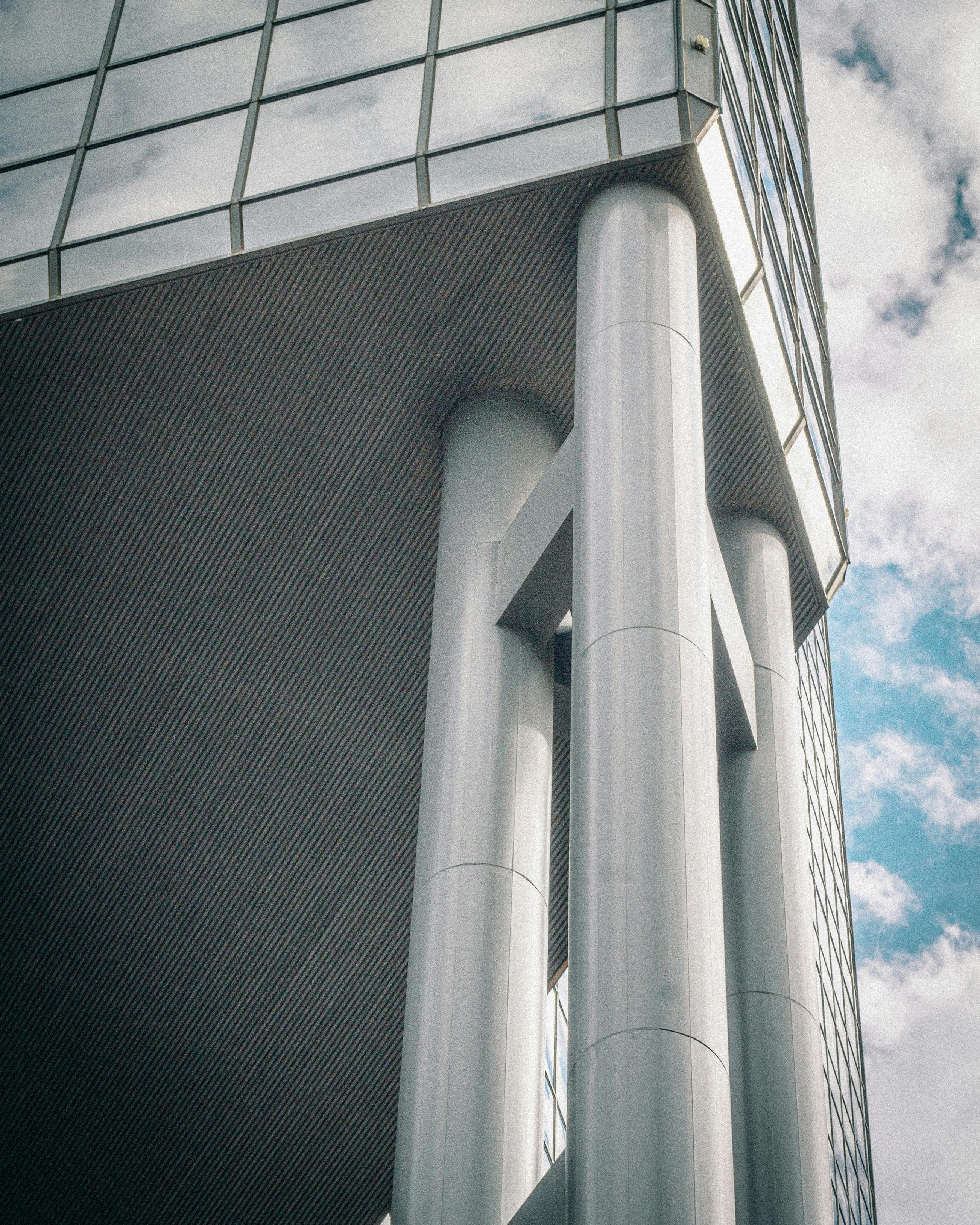 Triple Column of a Modern Skyscraper · Free Stock Photo