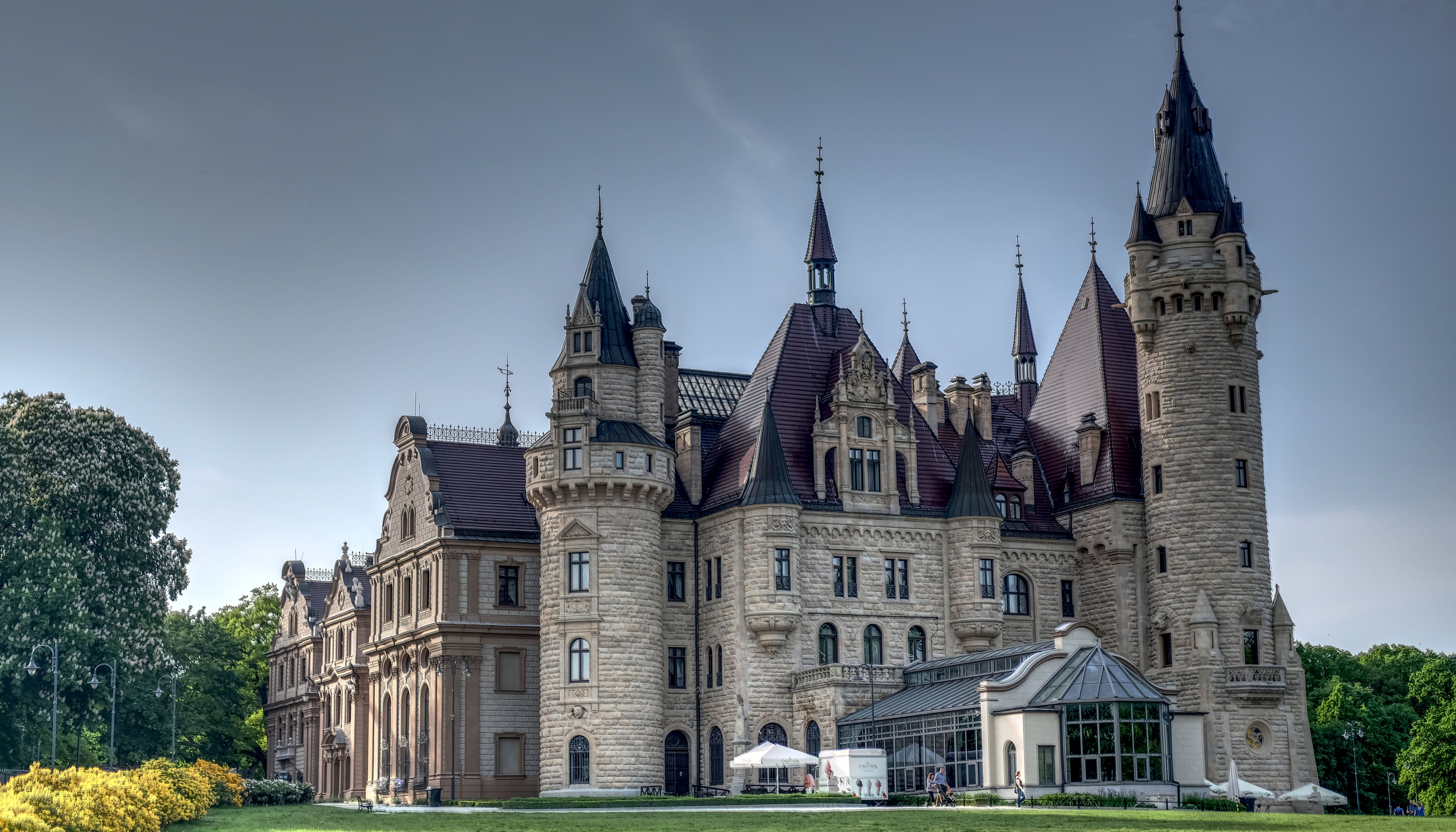Stone Castle With Green Grass Front Yard · Free Stock Photo