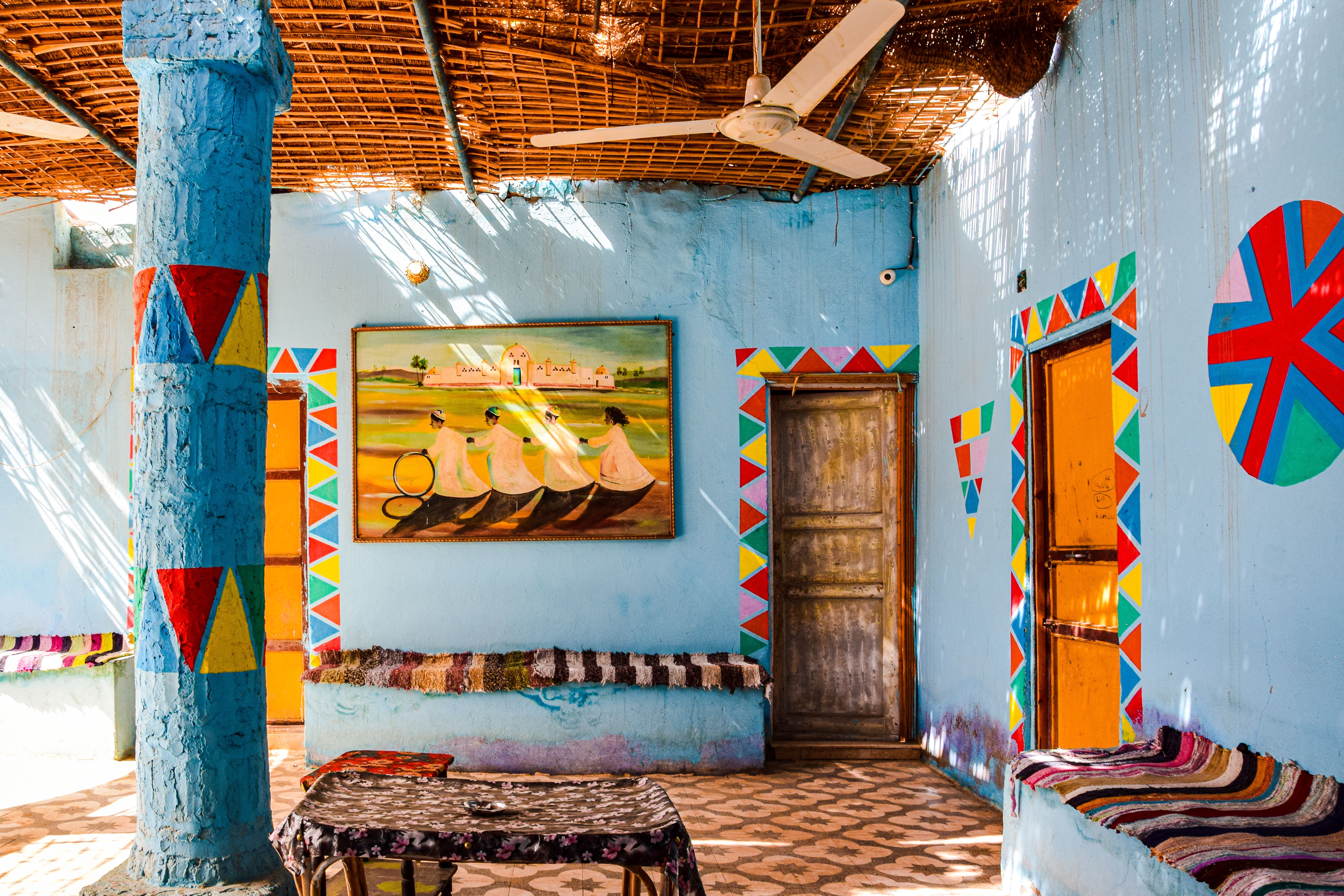 Exterior and Patio of a Colorful House in Aswan, Egypt · Free Stock Photo
