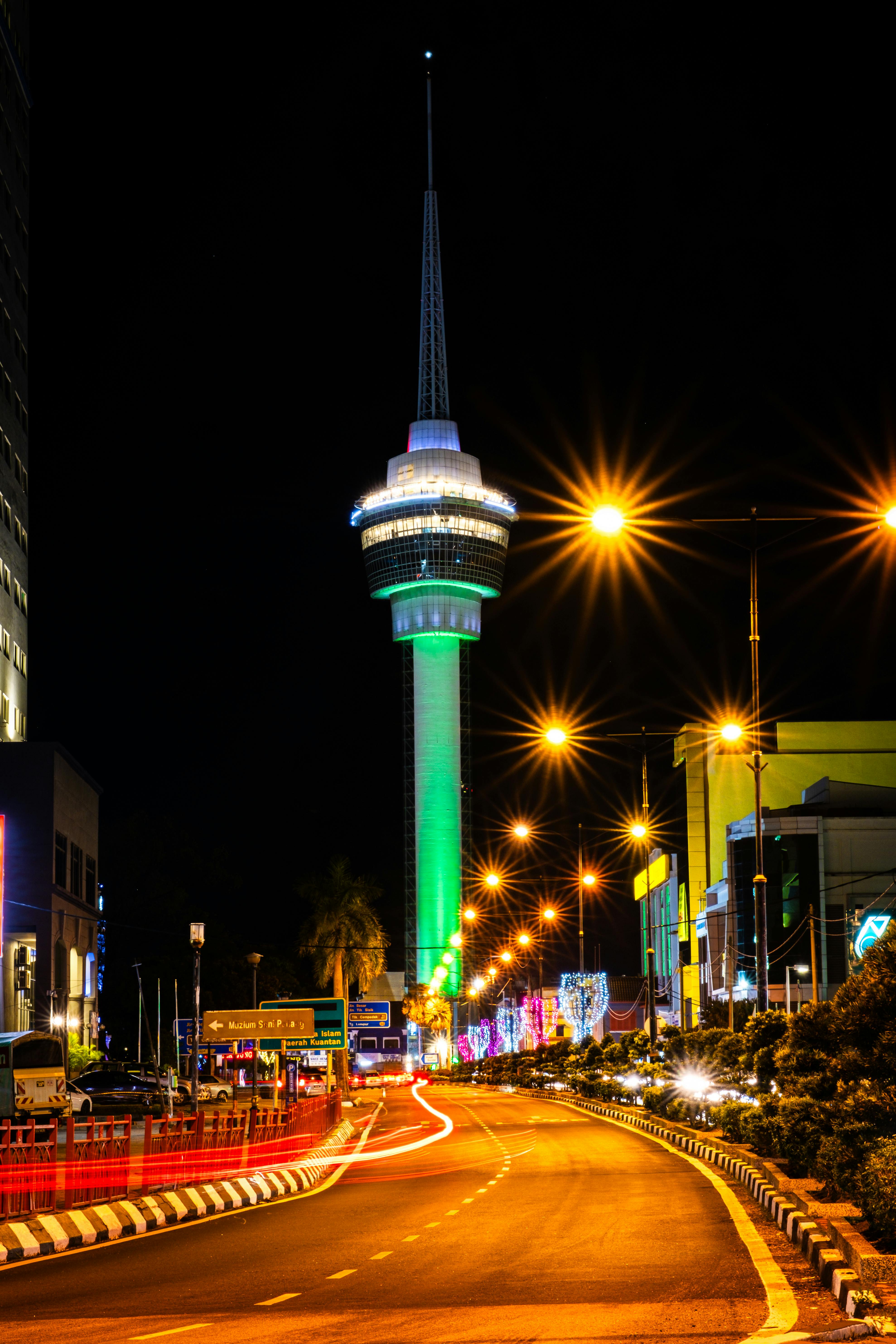 Night Illumination of Observation Tower Kuantan 188 in Malaysia · Free ...