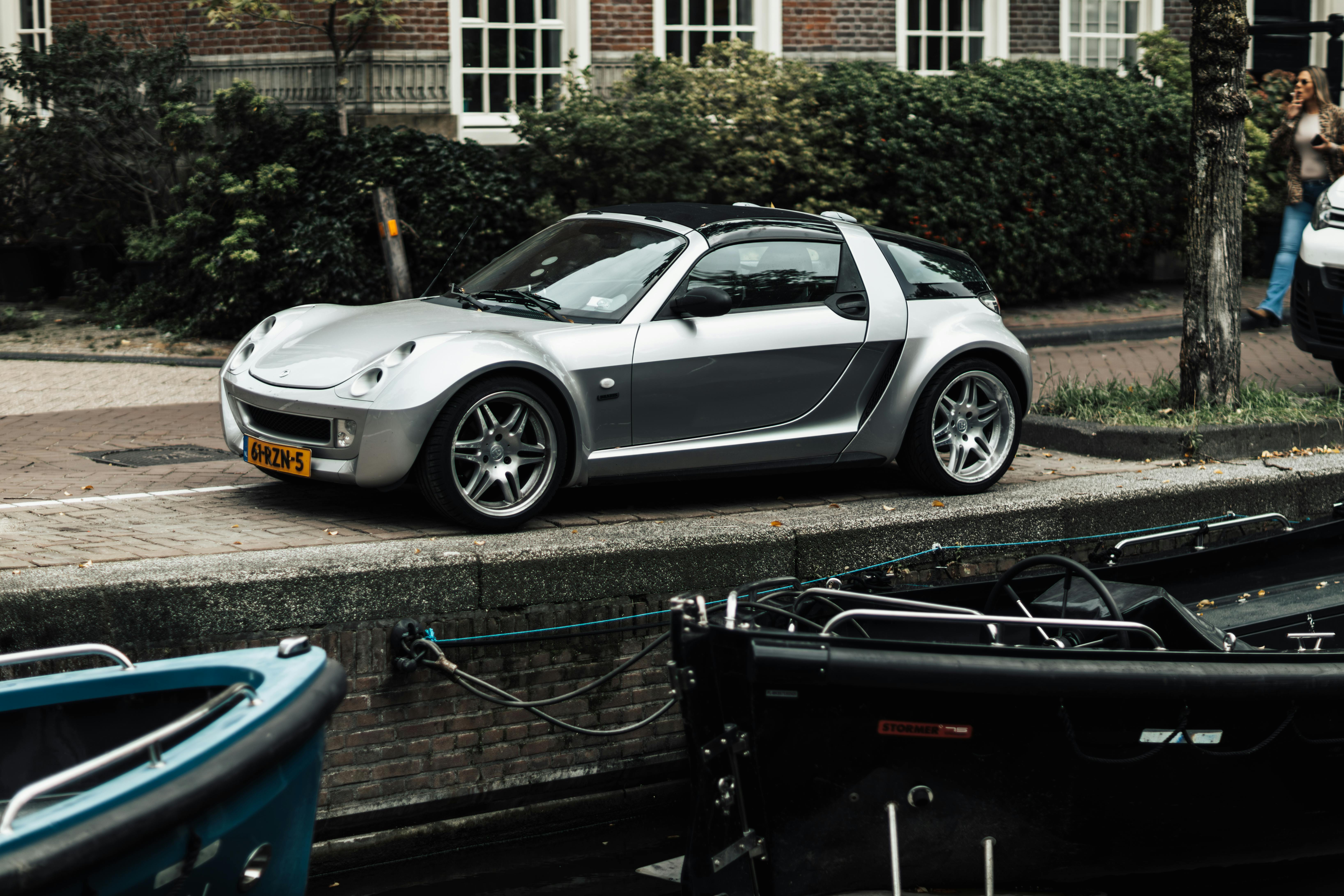 Silver Smart Roadster · Free Stock Photo