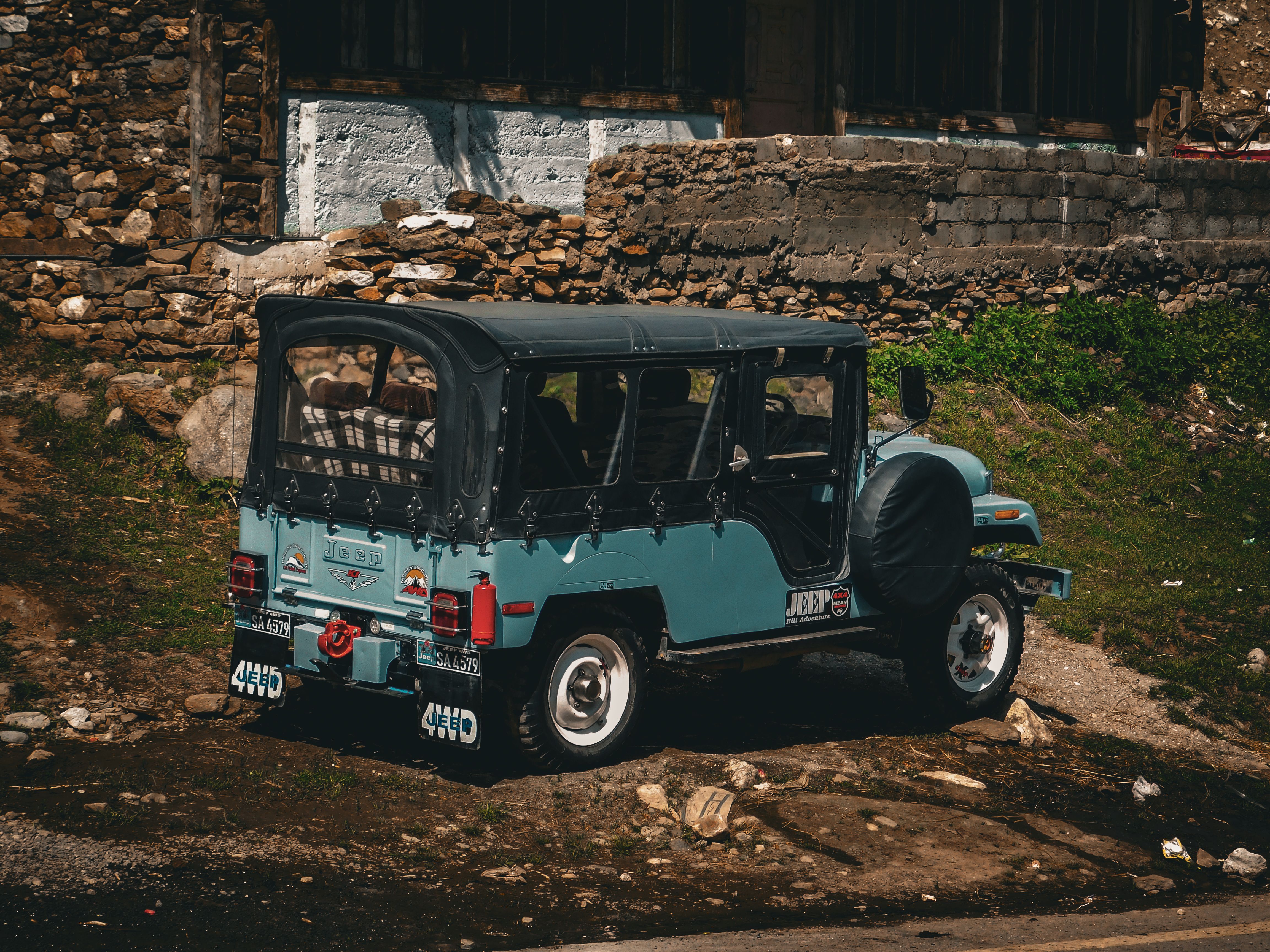 Blue Jeep CJ · Free Stock Photo