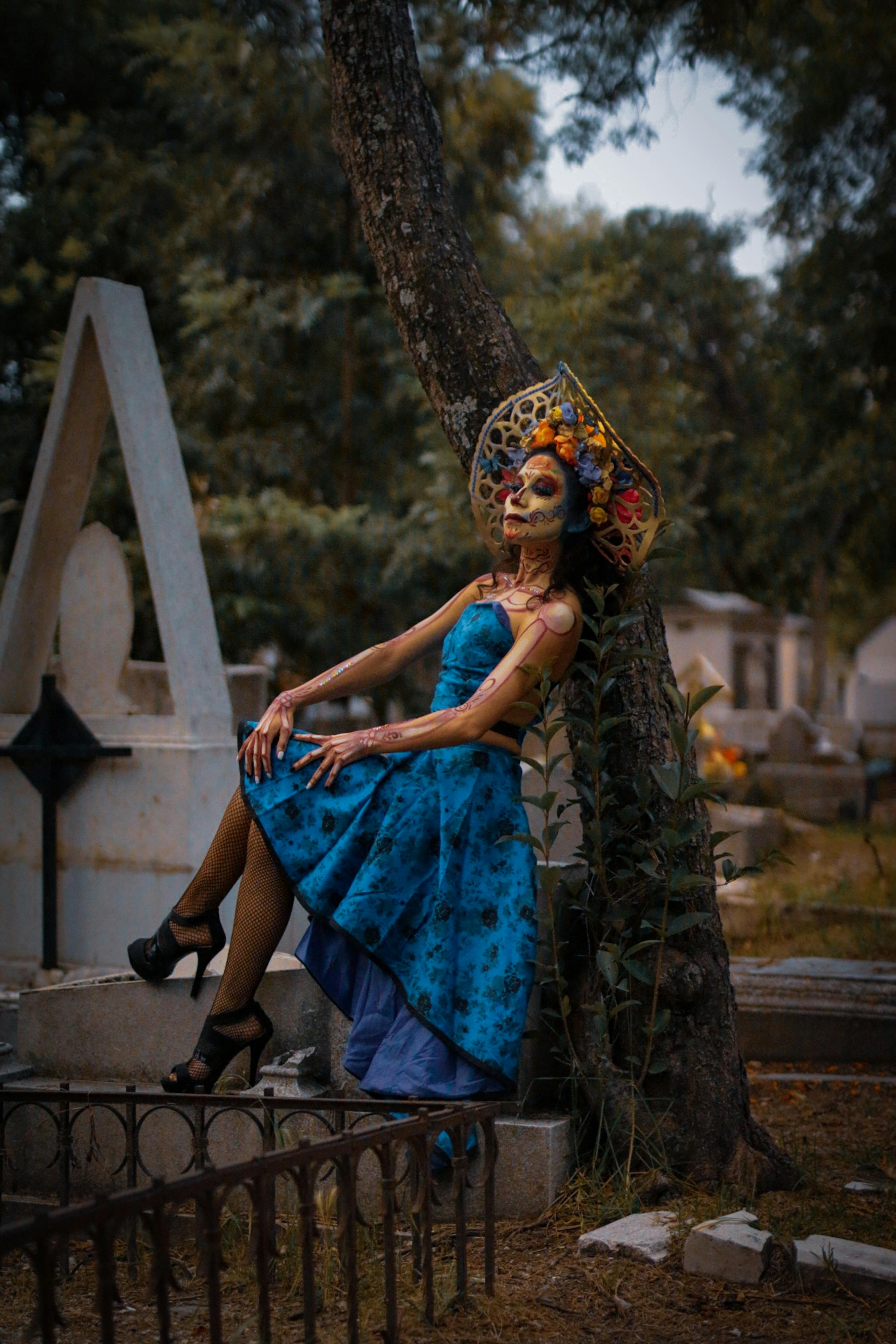 Woman Wearing Traditional Costume on a Graveyard · Free Stock Photo