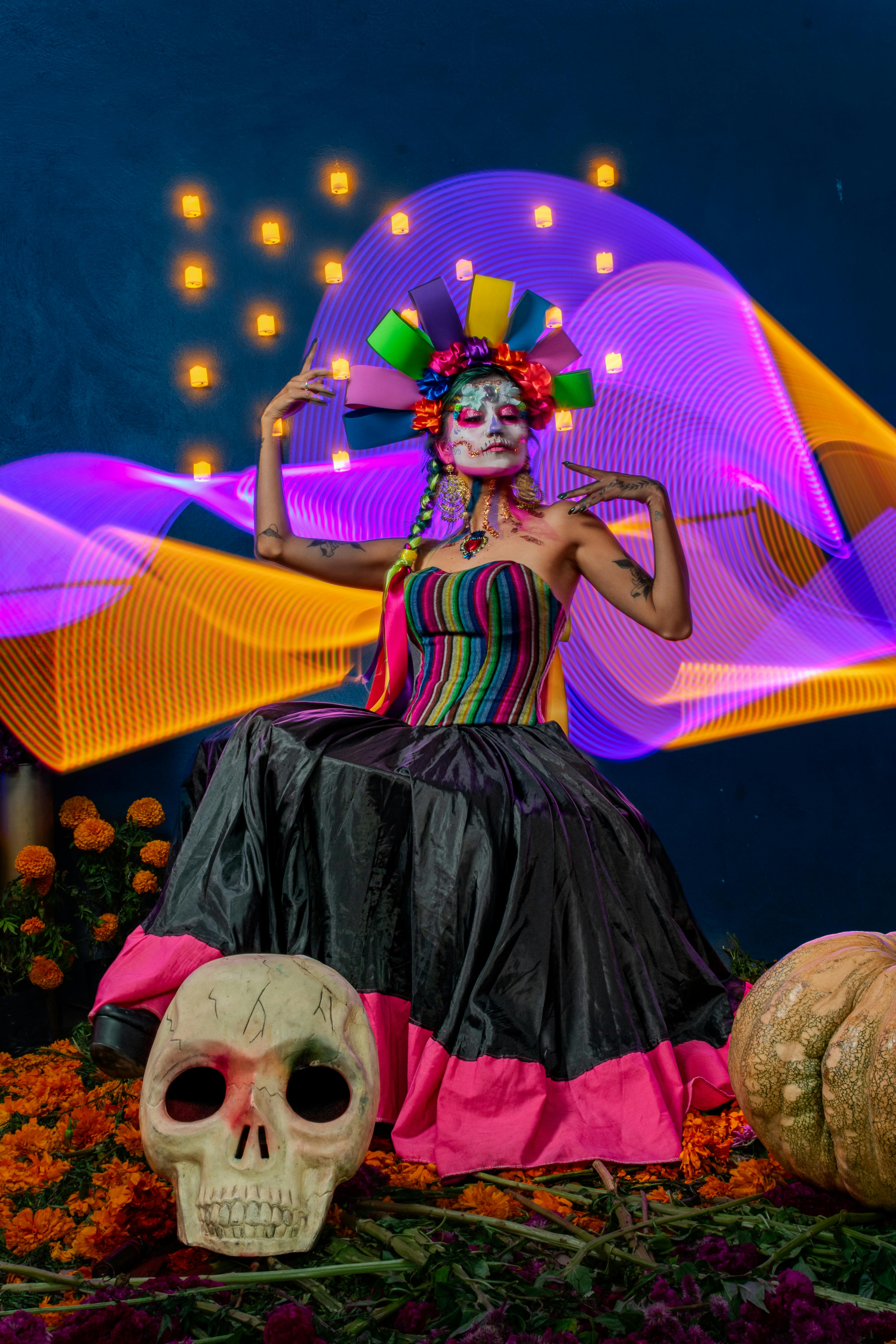 Model Posing in Catrina Costume · Free Stock Photo