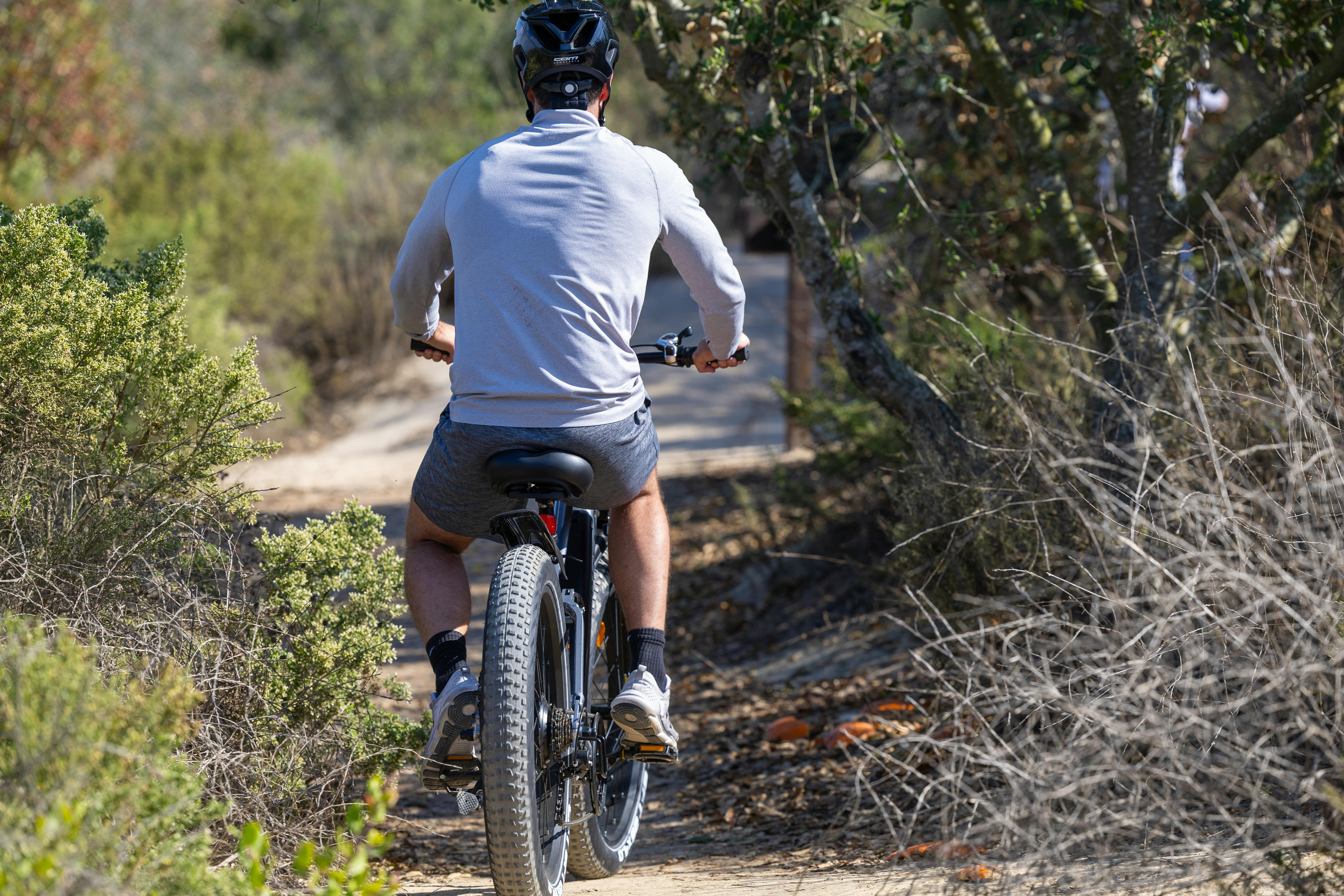 Man Riding Bike Rural Road · Free Stock Photo