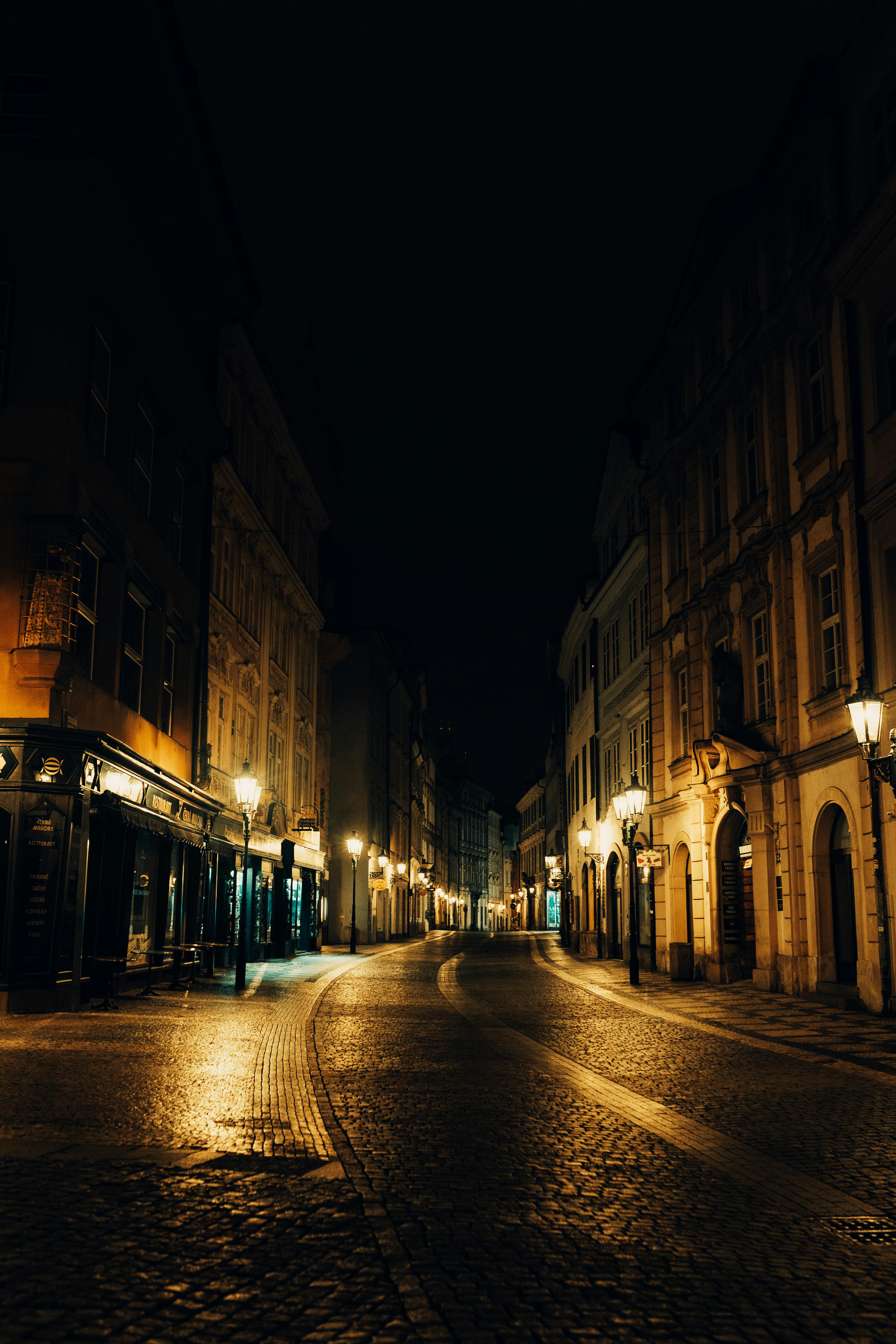 A Street in the Old Town at Night · Free Stock Photo