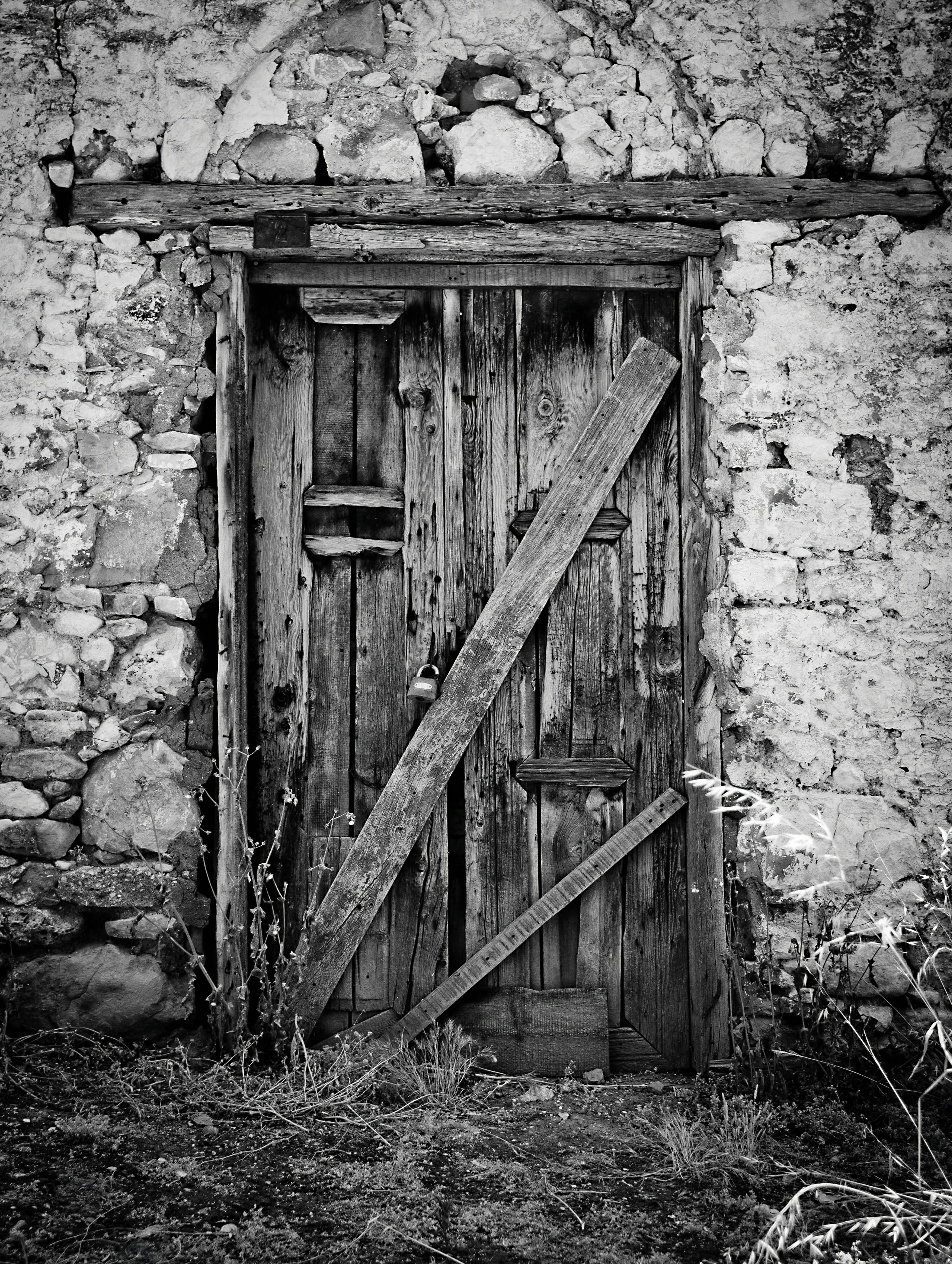 Vintage blue door of old building · Free Stock Photo