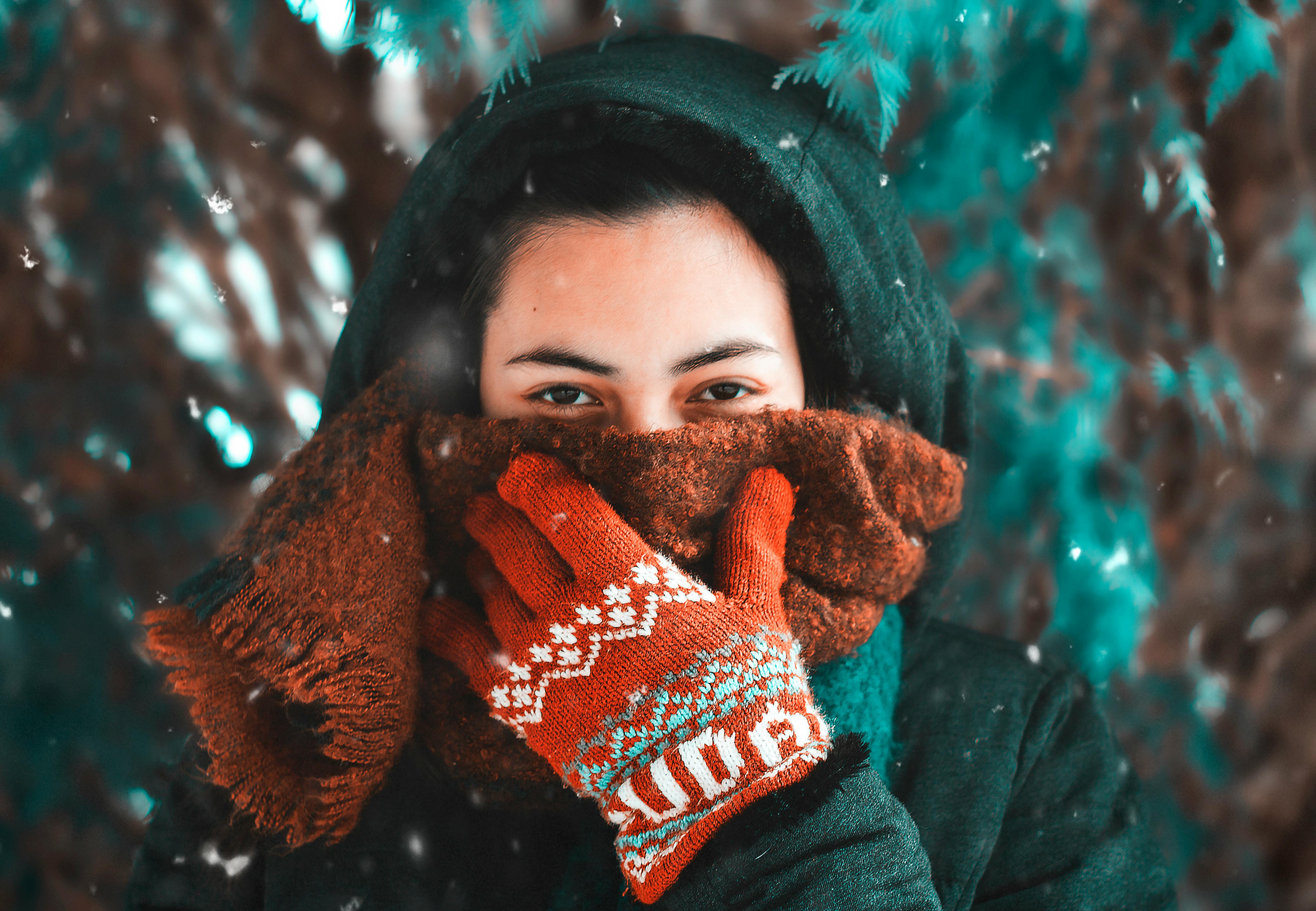 Woman Covering Face With Scarf · Free Stock Photo