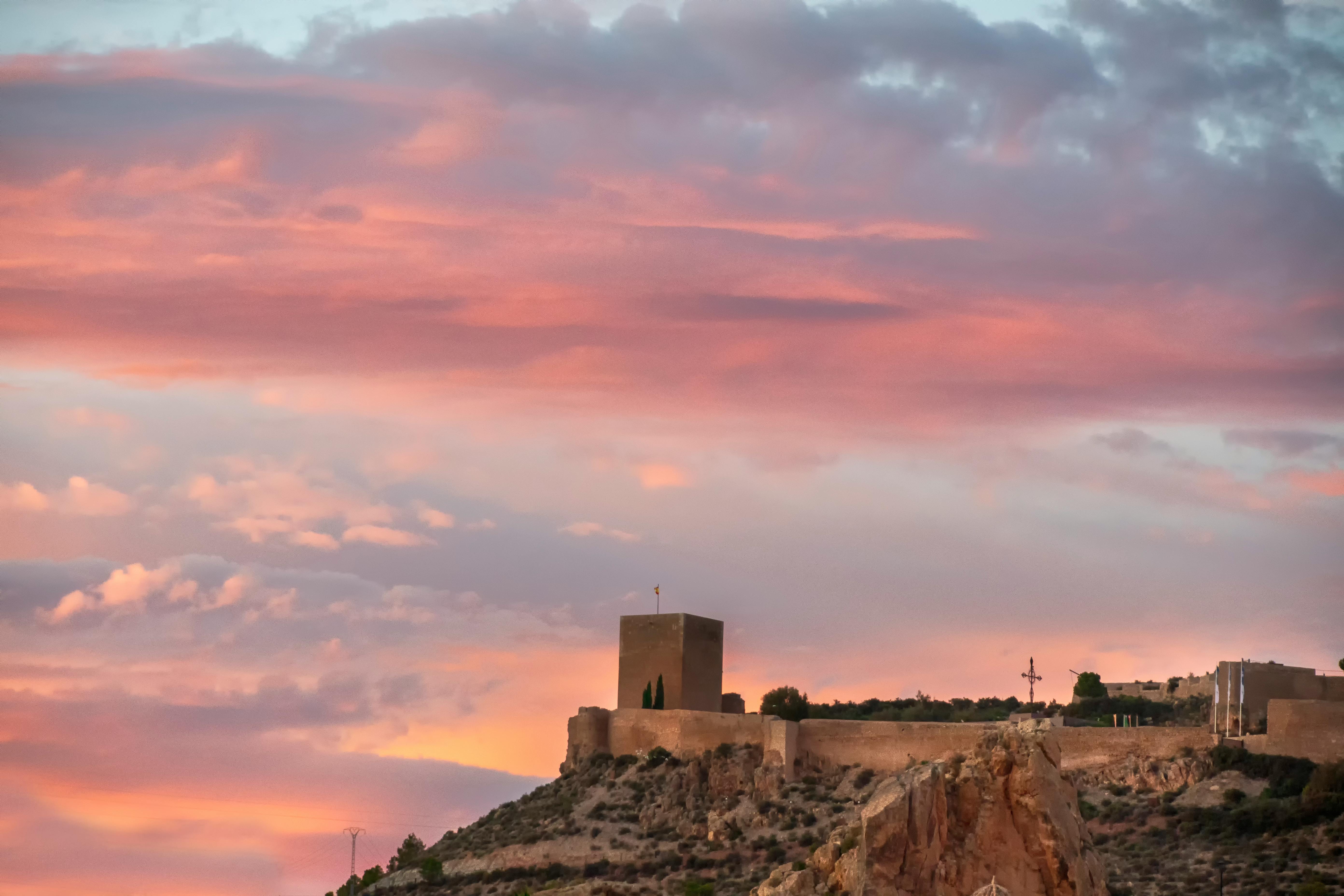 View of the Castle of Lorca at Sunset, Lorca, Murcia, Spain · Free ...