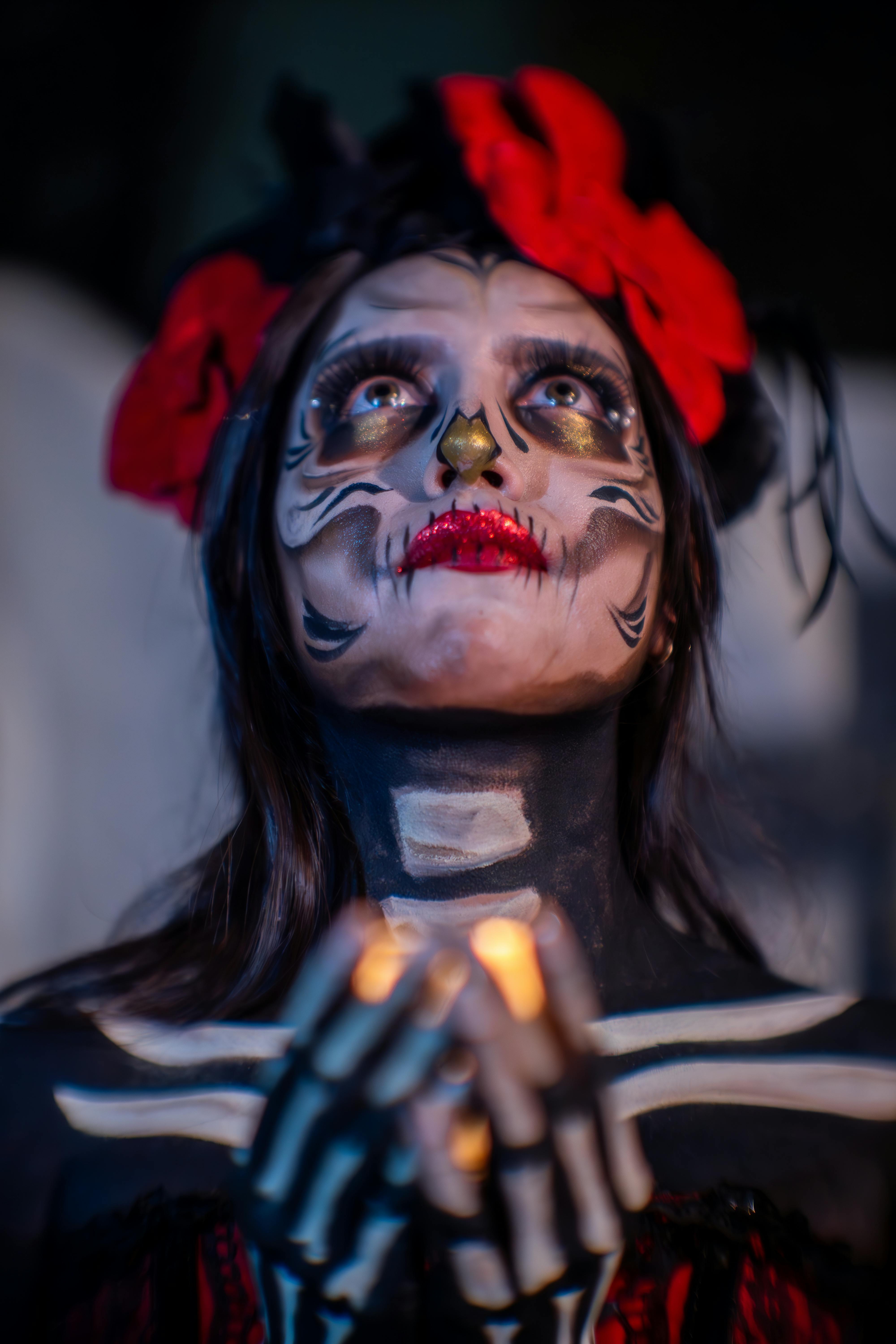 Woman Portrait as Catrina in Plume · Free Stock Photo