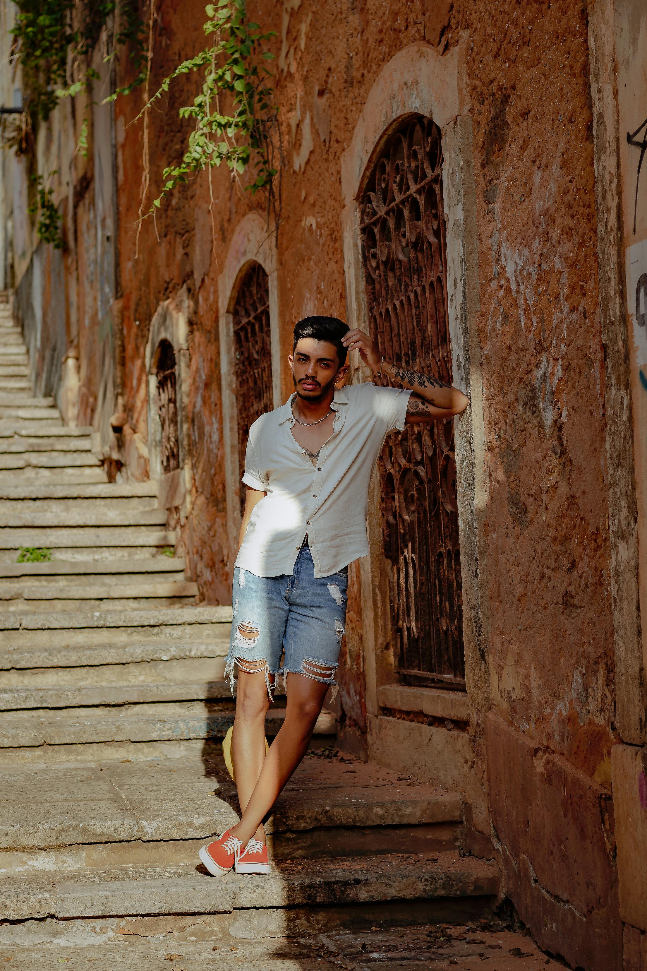 Man Walking Down Town Steps · Free Stock Photo