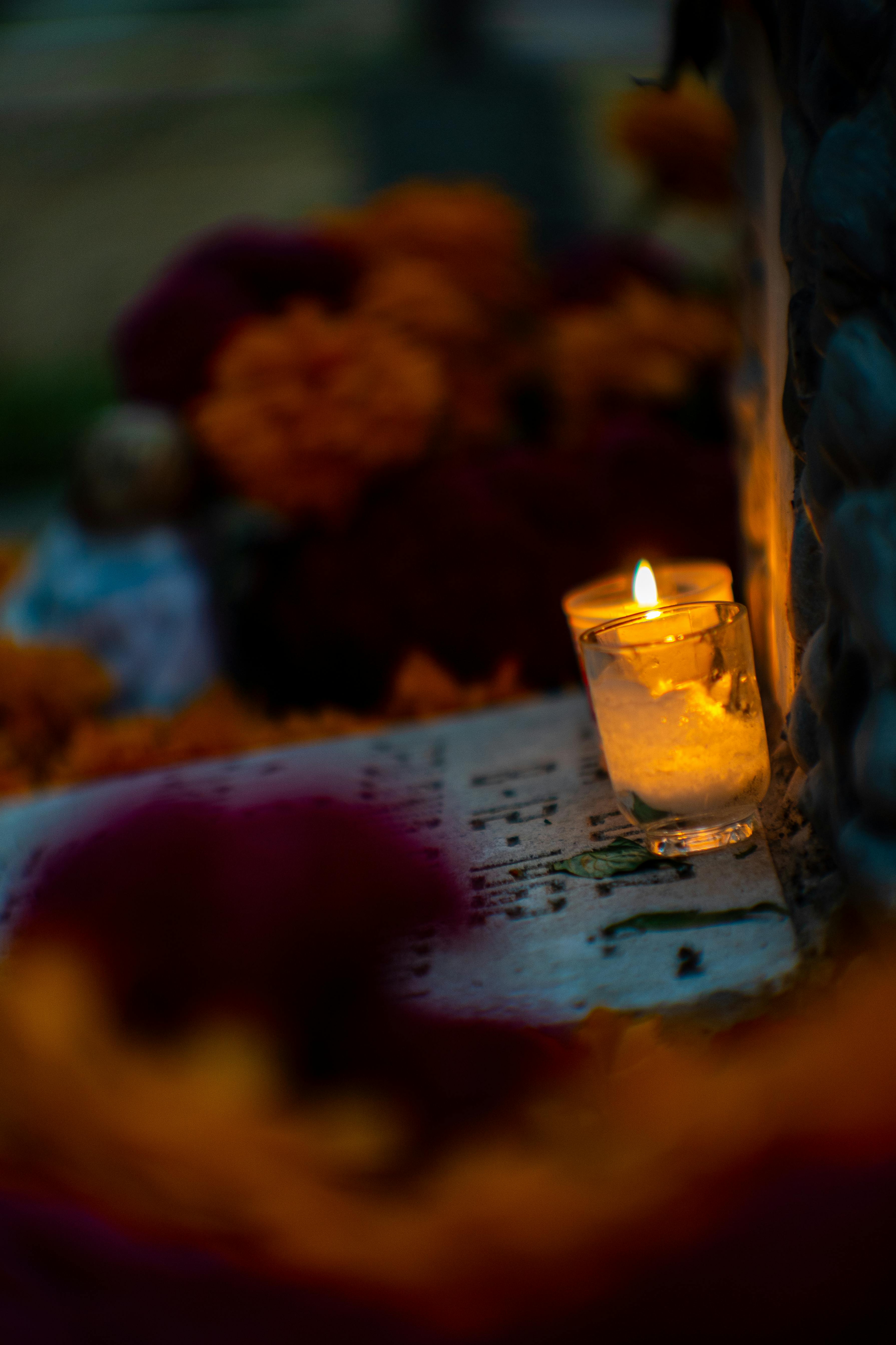 Wax Candle on Grave for Dia de Muertos · Free Stock Photo