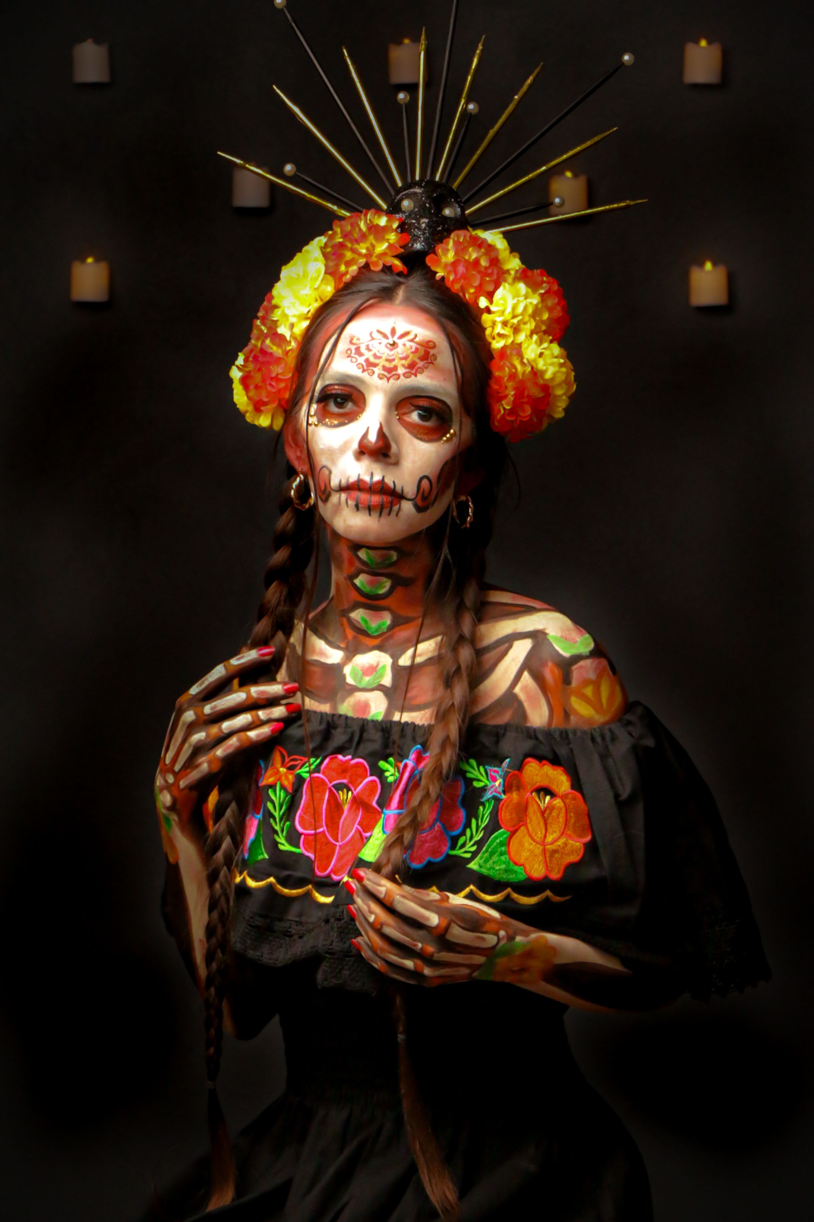 Portrait of Catrina on Black Background · Free Stock Photo