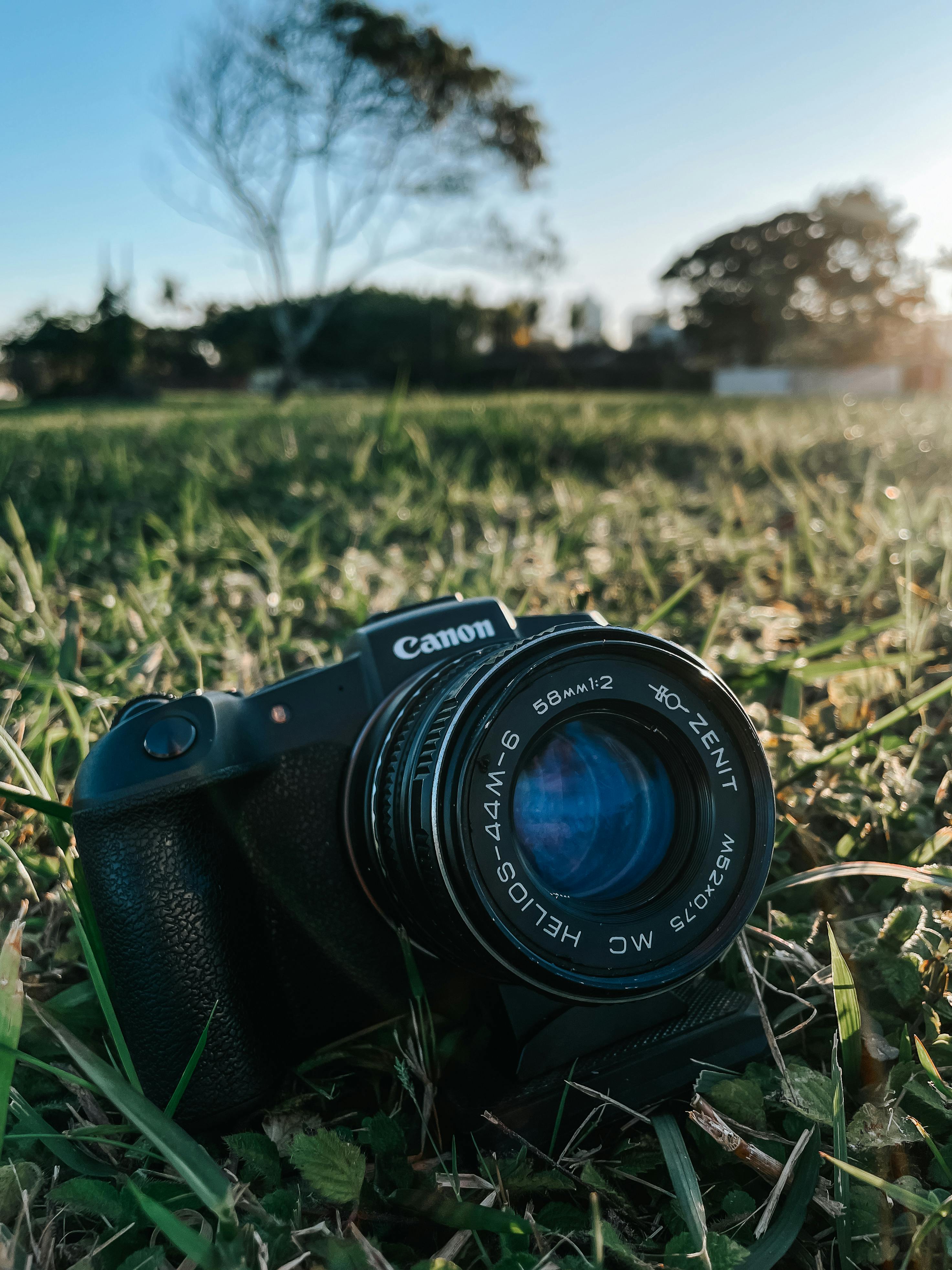 Camera on Grass · Free Stock Photo