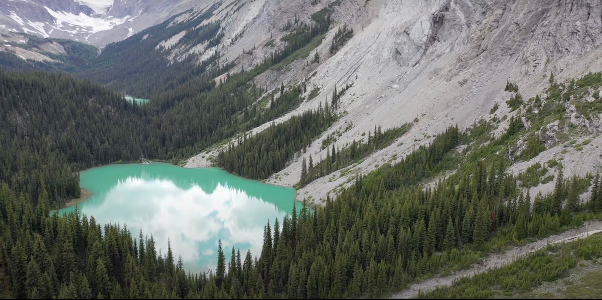 Aerial+View+Of+Lake+In+Kootenay+Plains+Ecological+Reserve,+Canada ...