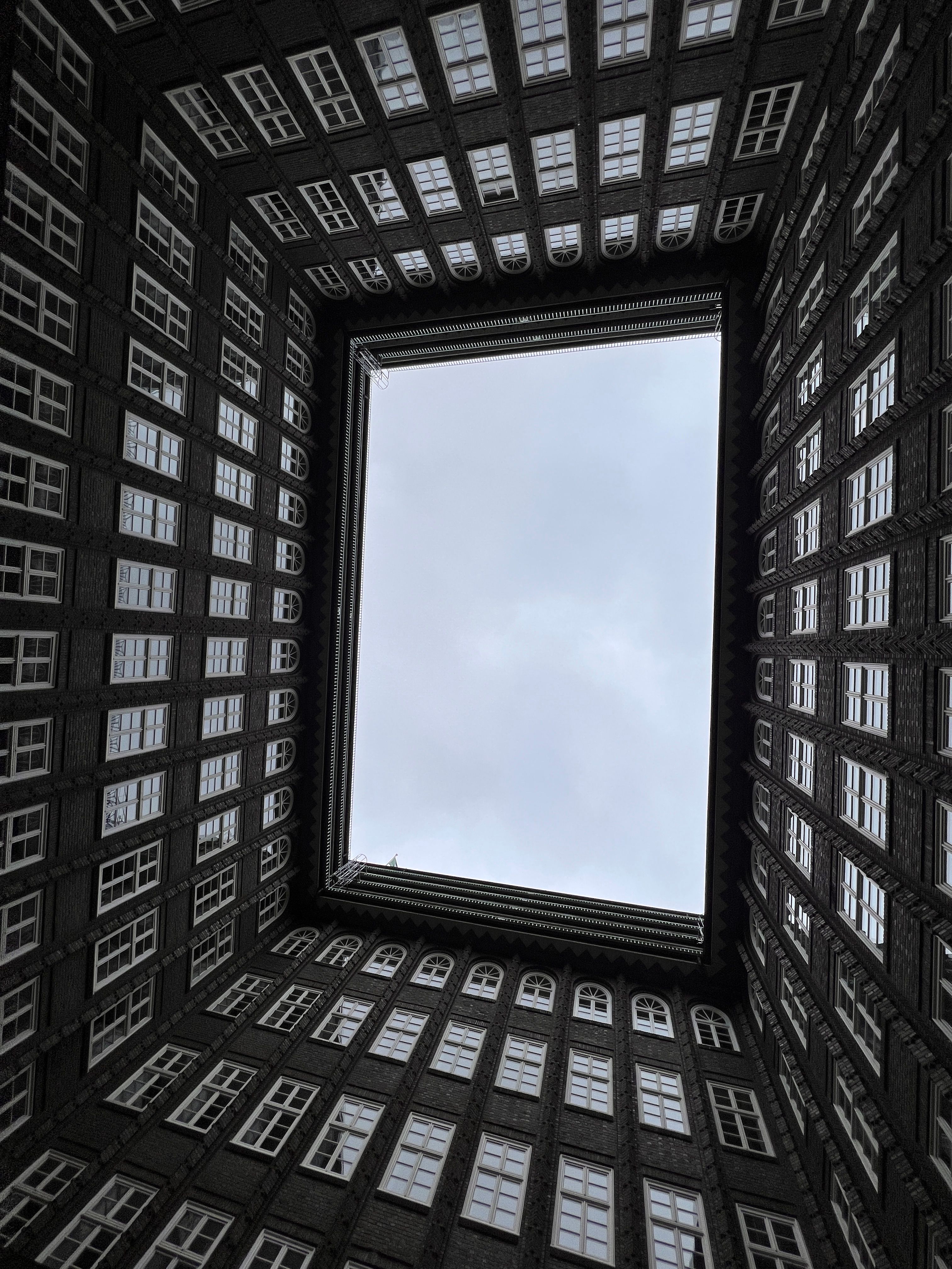 Low Angle Shot from the Patio of the Chile House in Hamburg, Germany ...