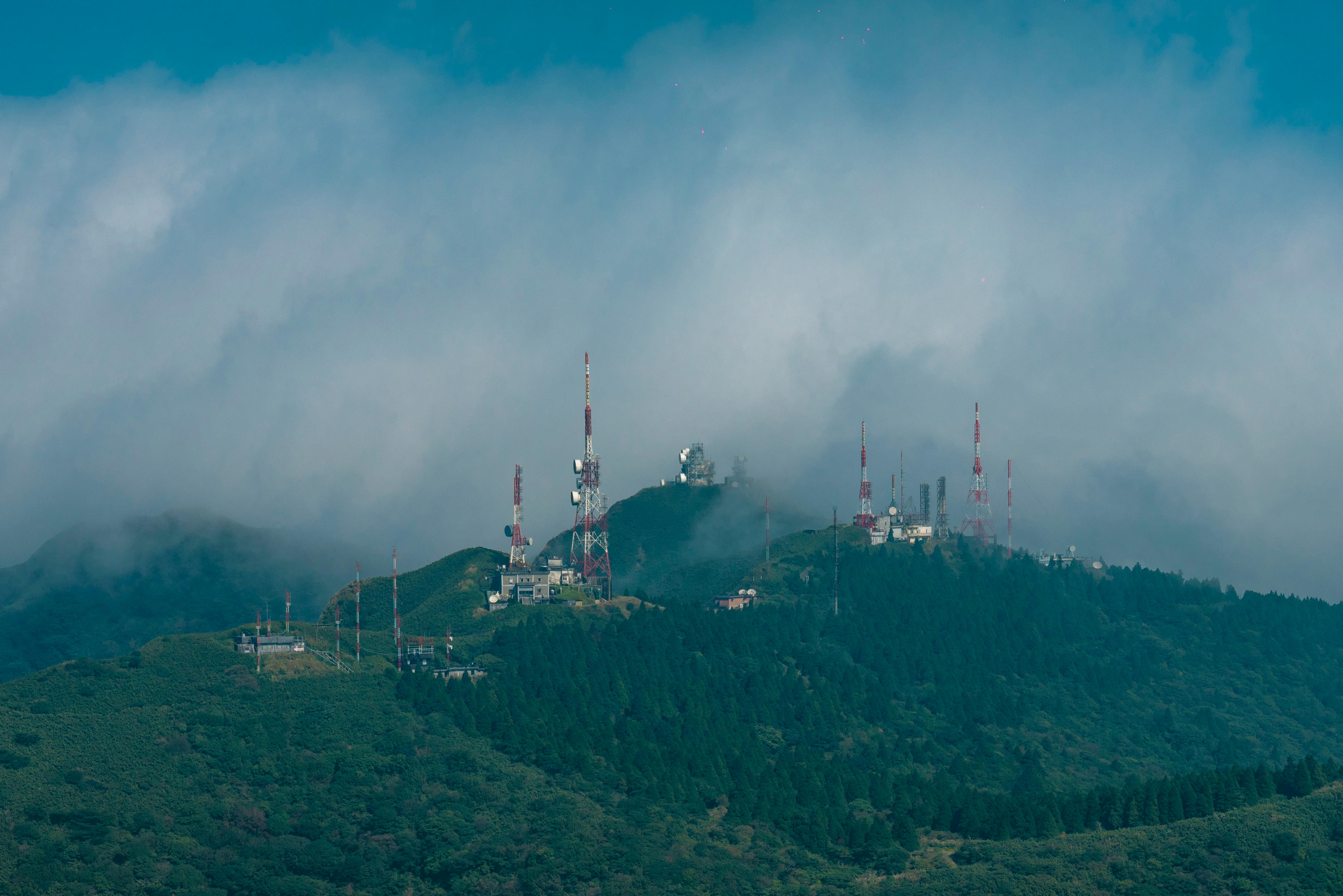 Transmitter Stations on Mountain Peaks · Free Stock Photo