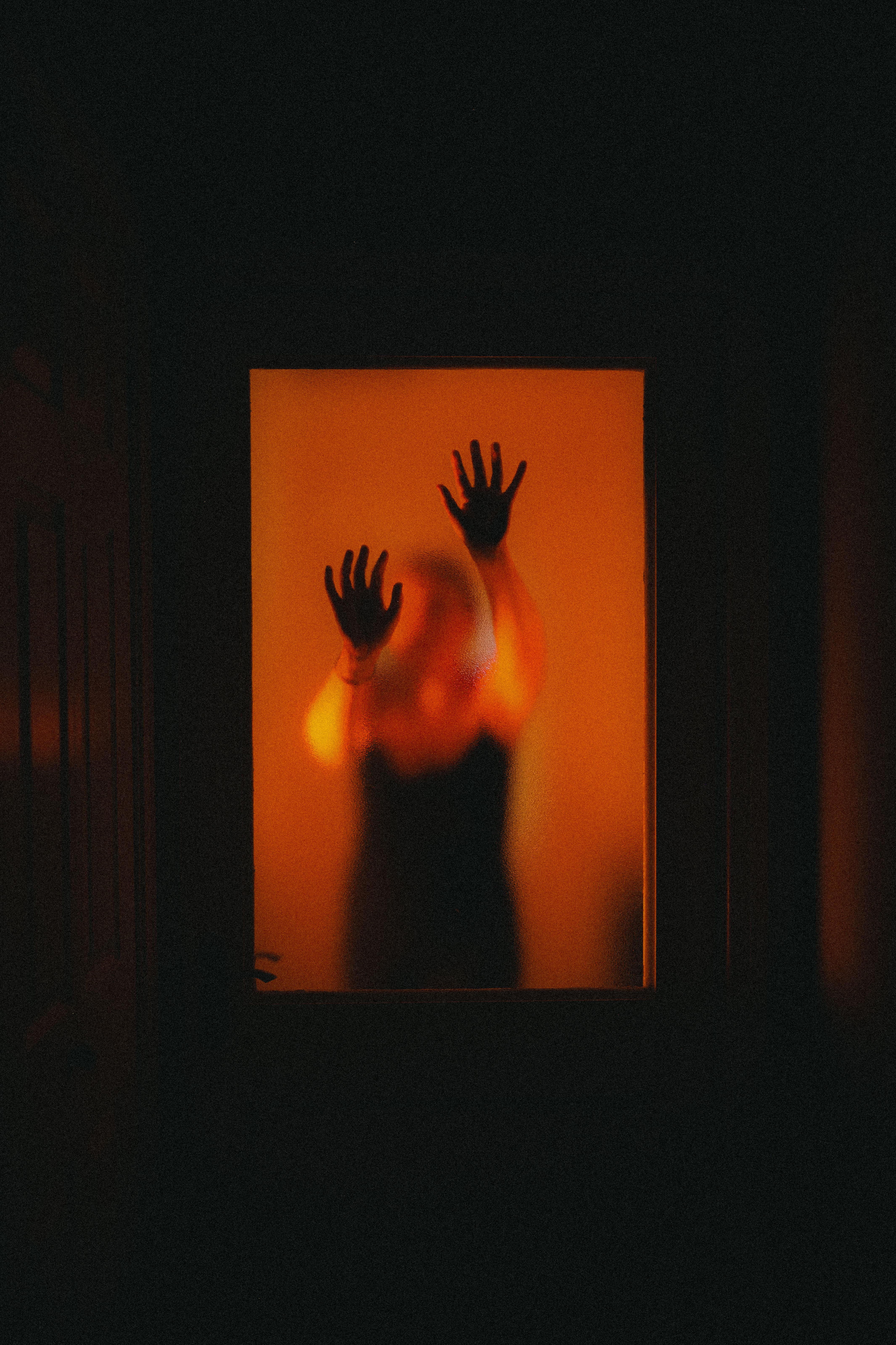 Red Cinematic Lighting - Hands touch · Free Stock Photo