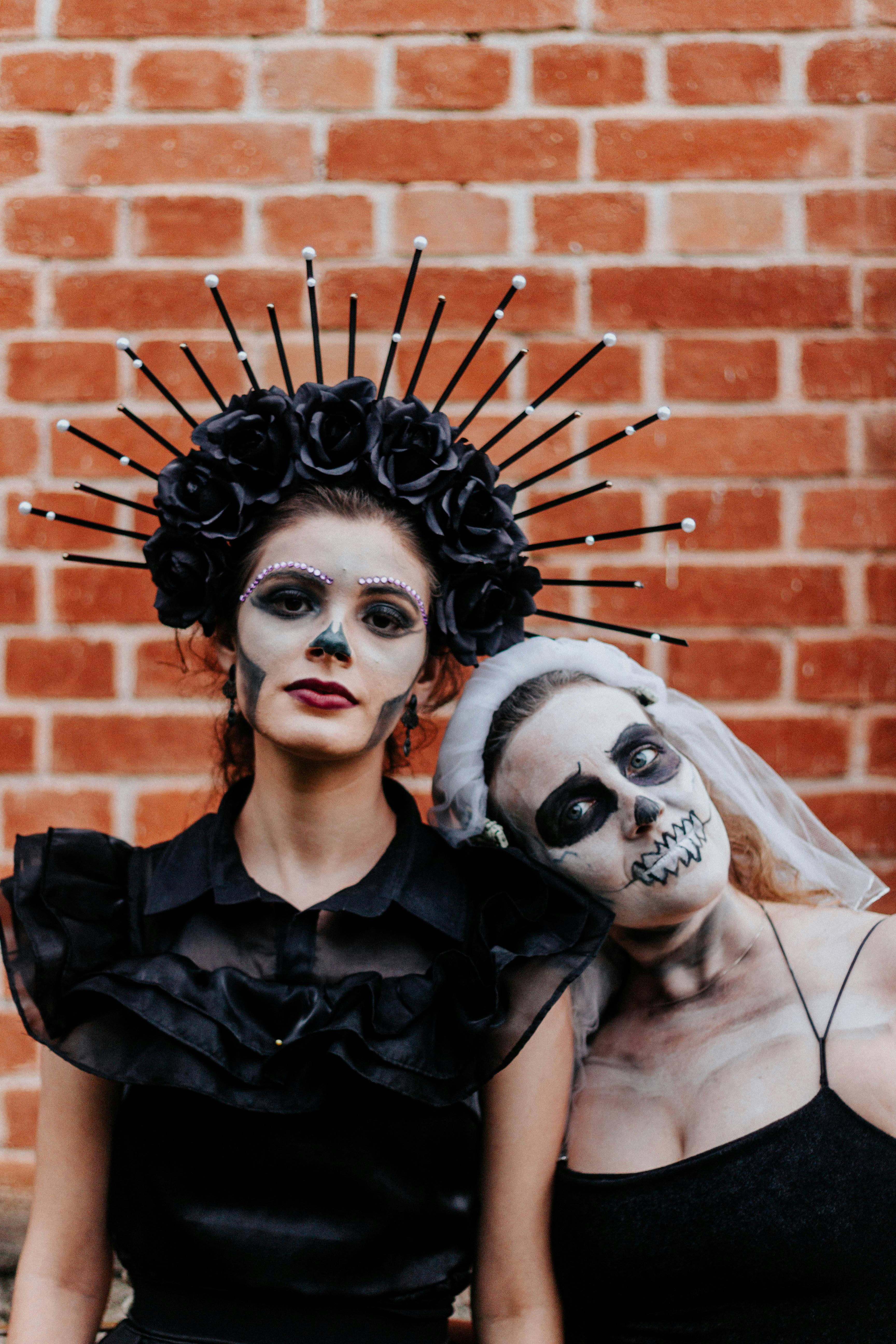 Greyscale Photo of Day of the Dead Corpse Bride · Free Stock Photo