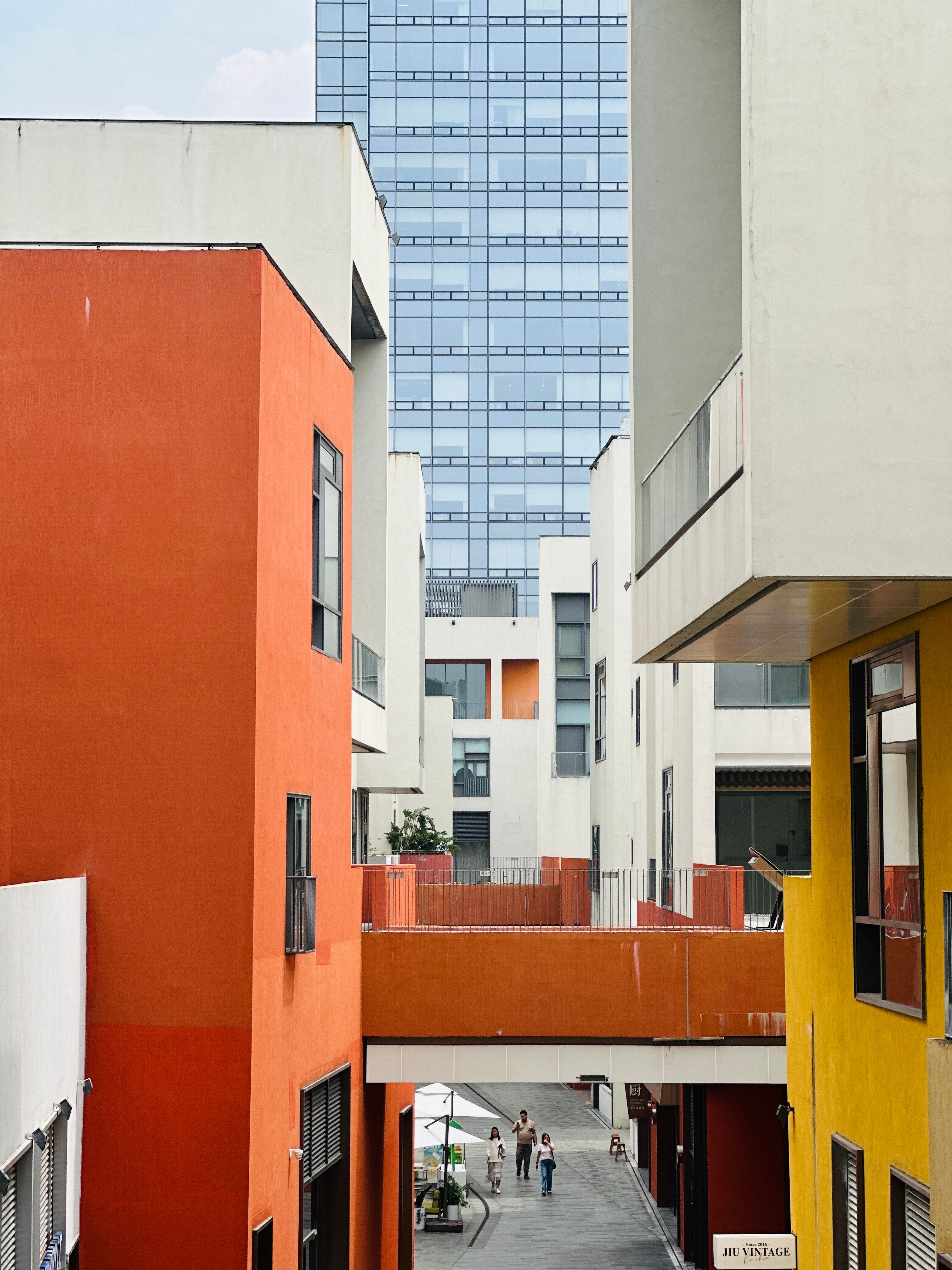 Modern Colorful Residential Buildings in City Downtown · Free Stock Photo