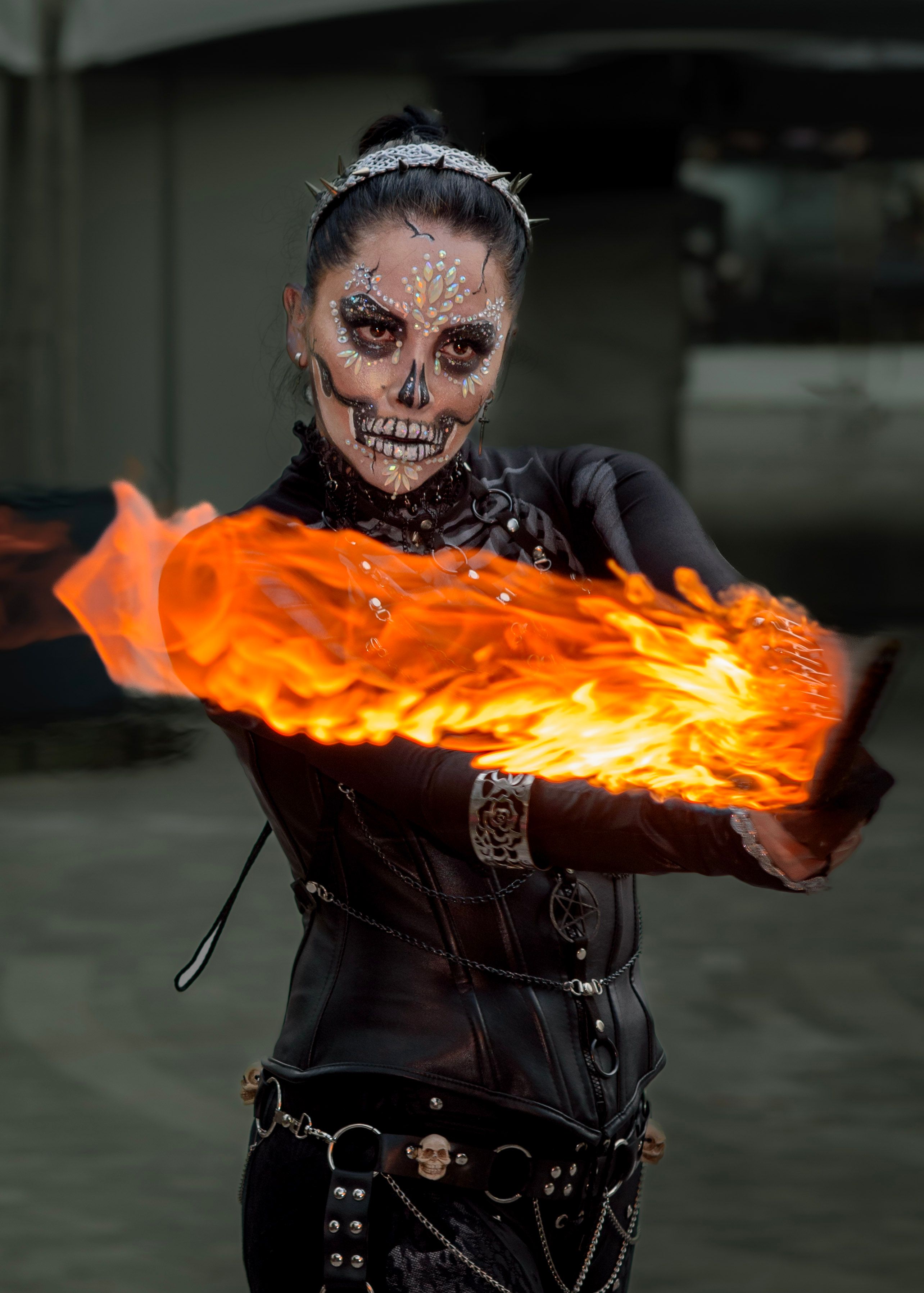Catrina behind Fire · Free Stock Photo