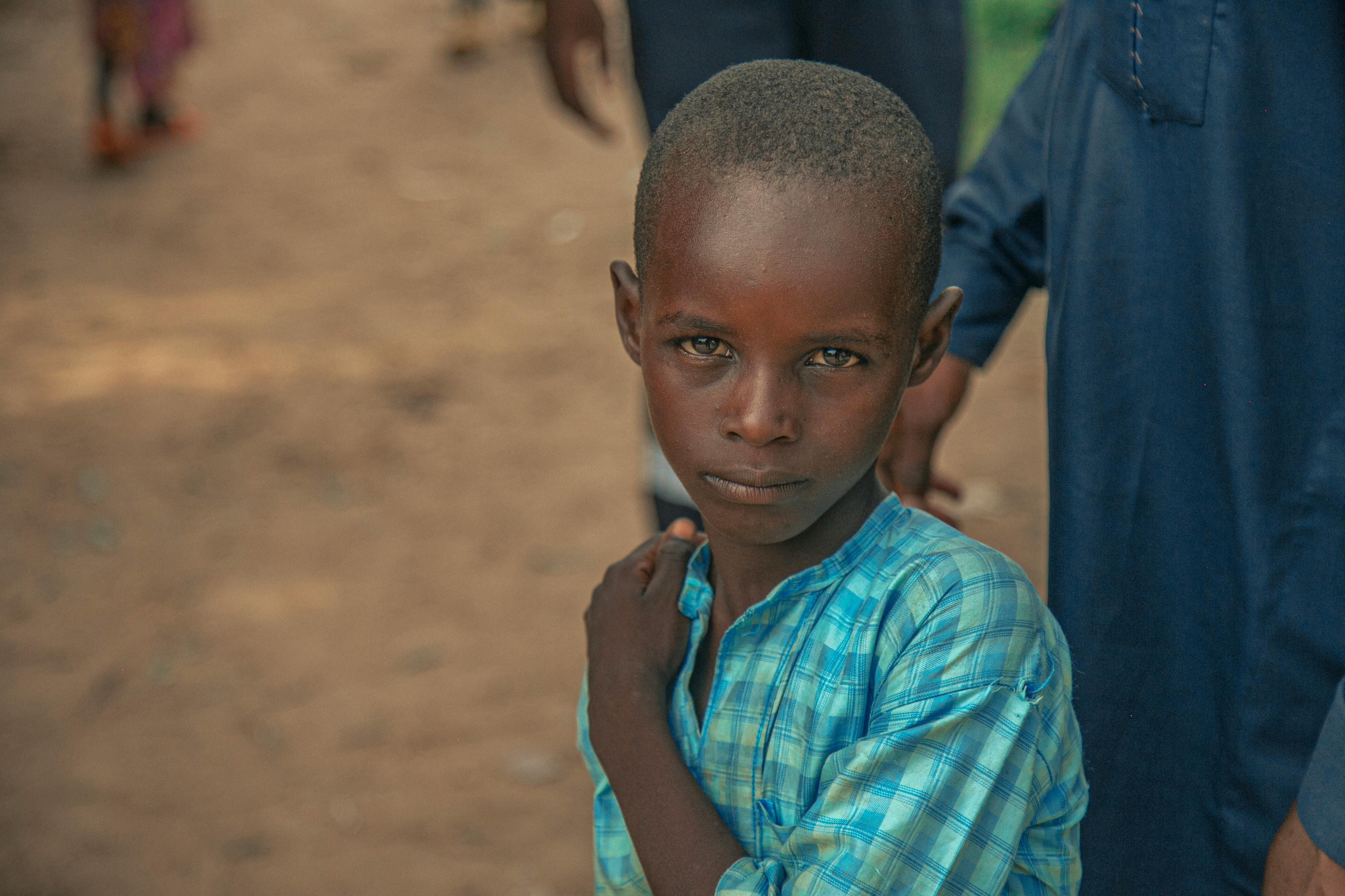 Portrait of Boy in Blue Checked Shirt · Free Stock Photo