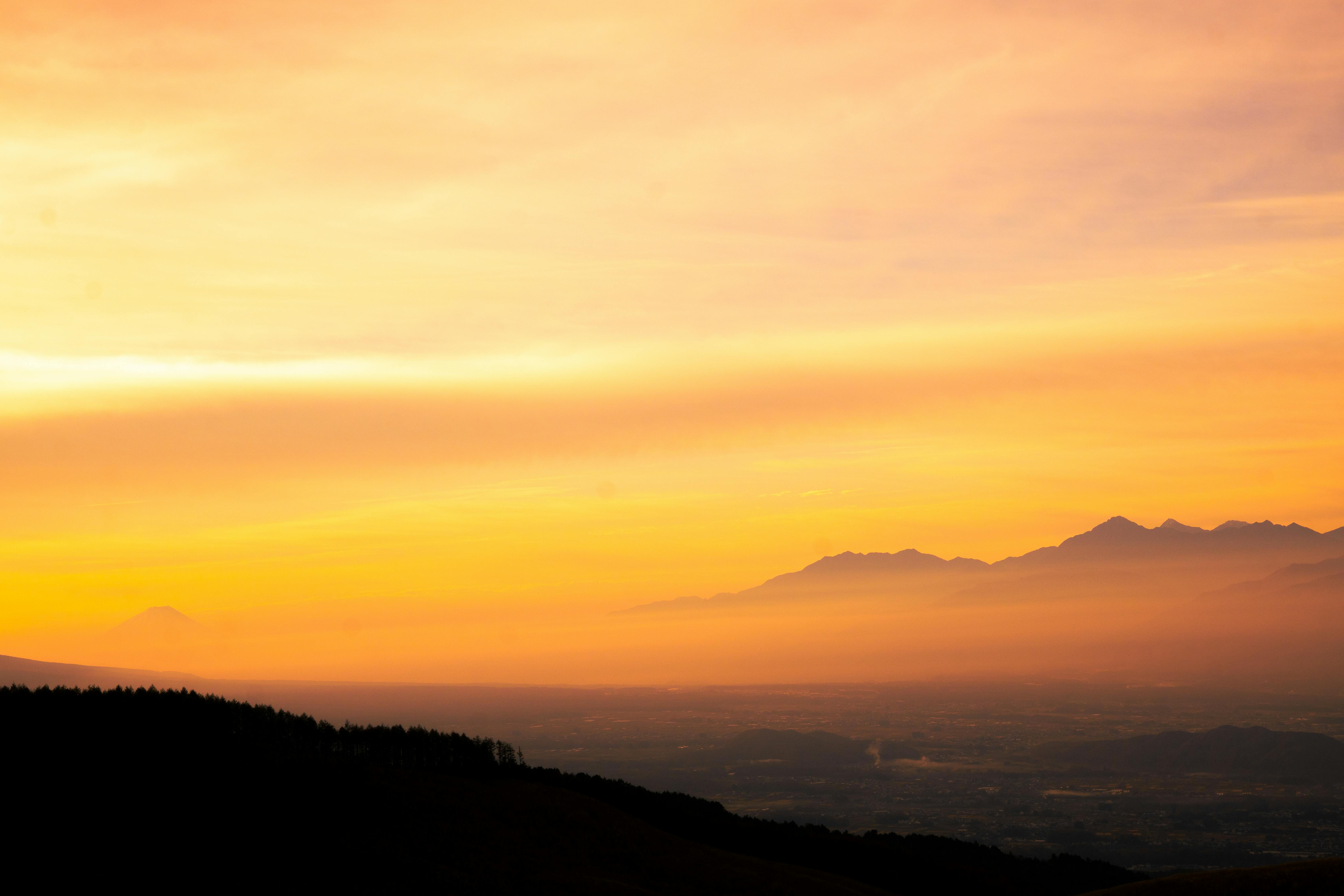 Yellow Sky at Sunset · Free Stock Photo