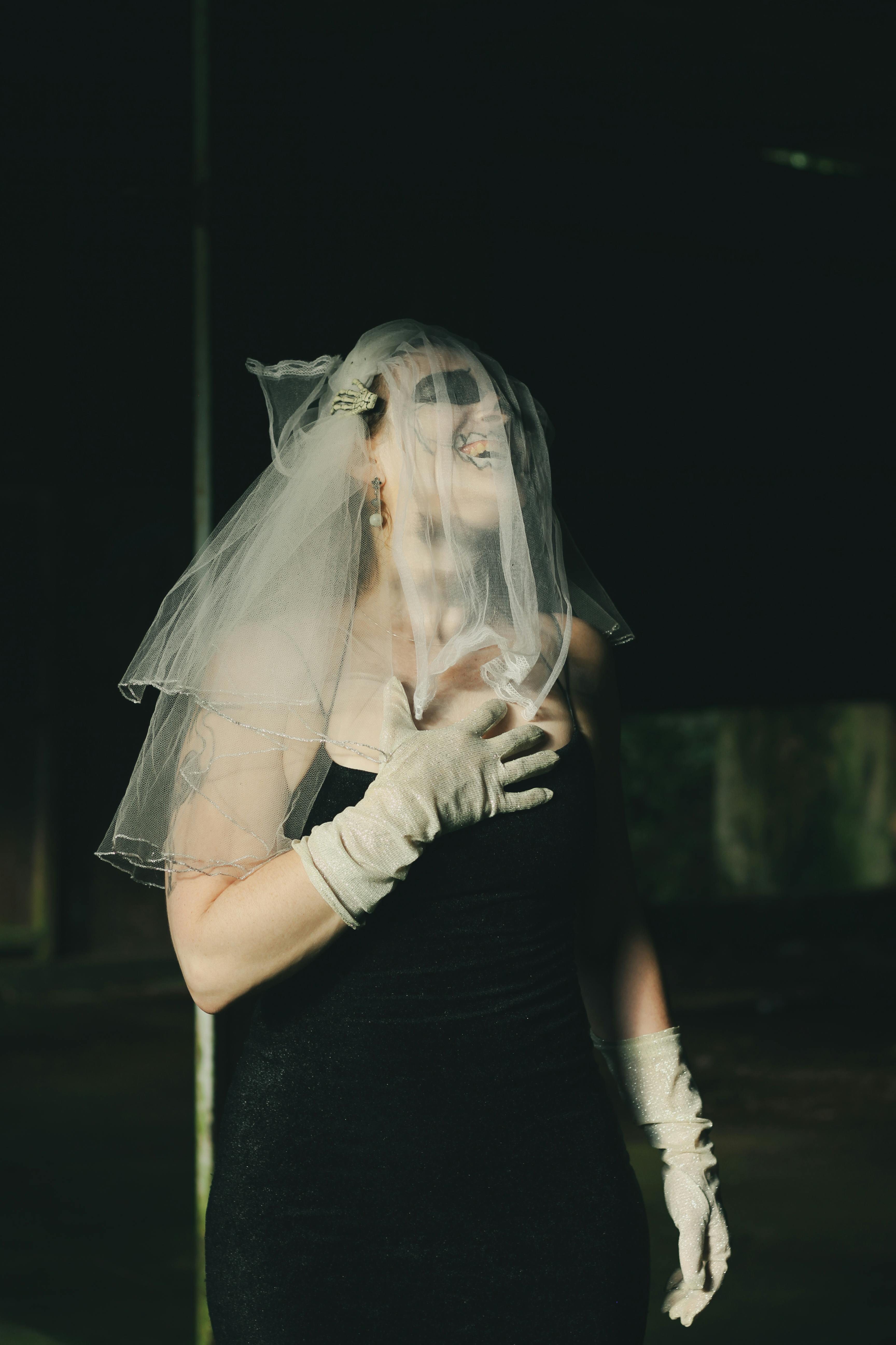 Woman in a Scary Bride Halloween Costume and Makeup · Free Stock Photo
