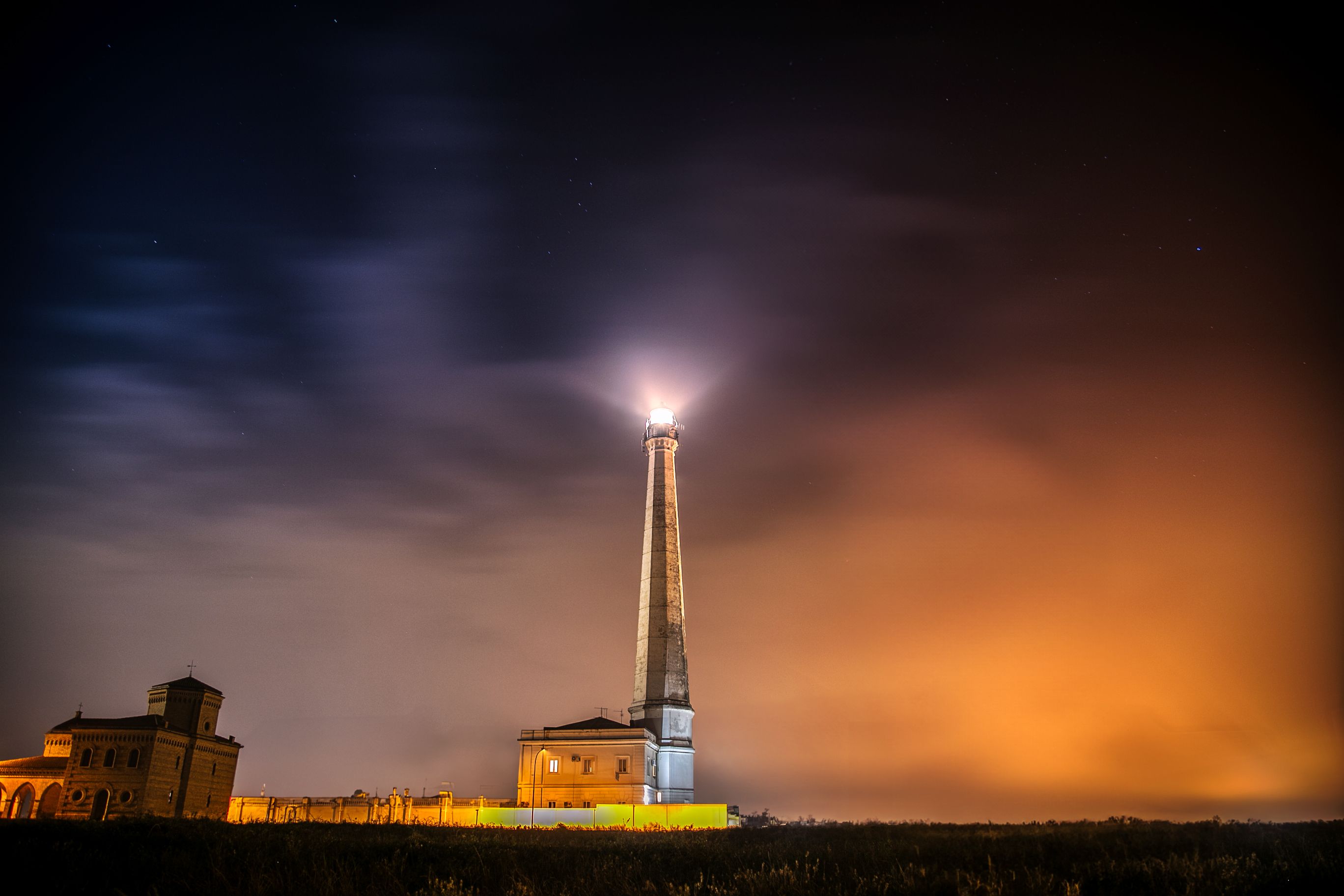 Punta Penna Lighthouse at Night · Free Stock Photo