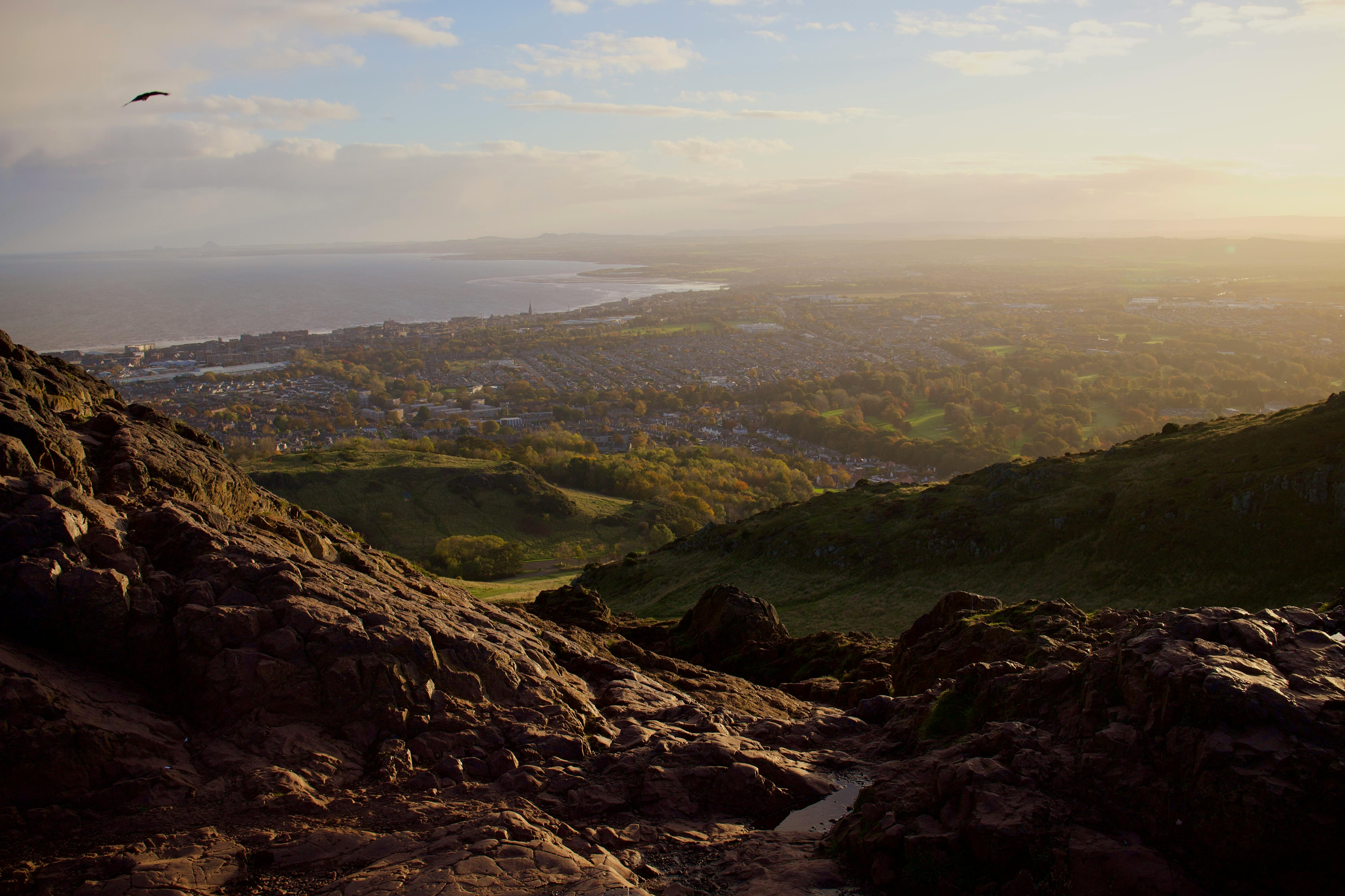 Panorama of the Edinburgh Coast from Arthur Seat · Free Stock Photo