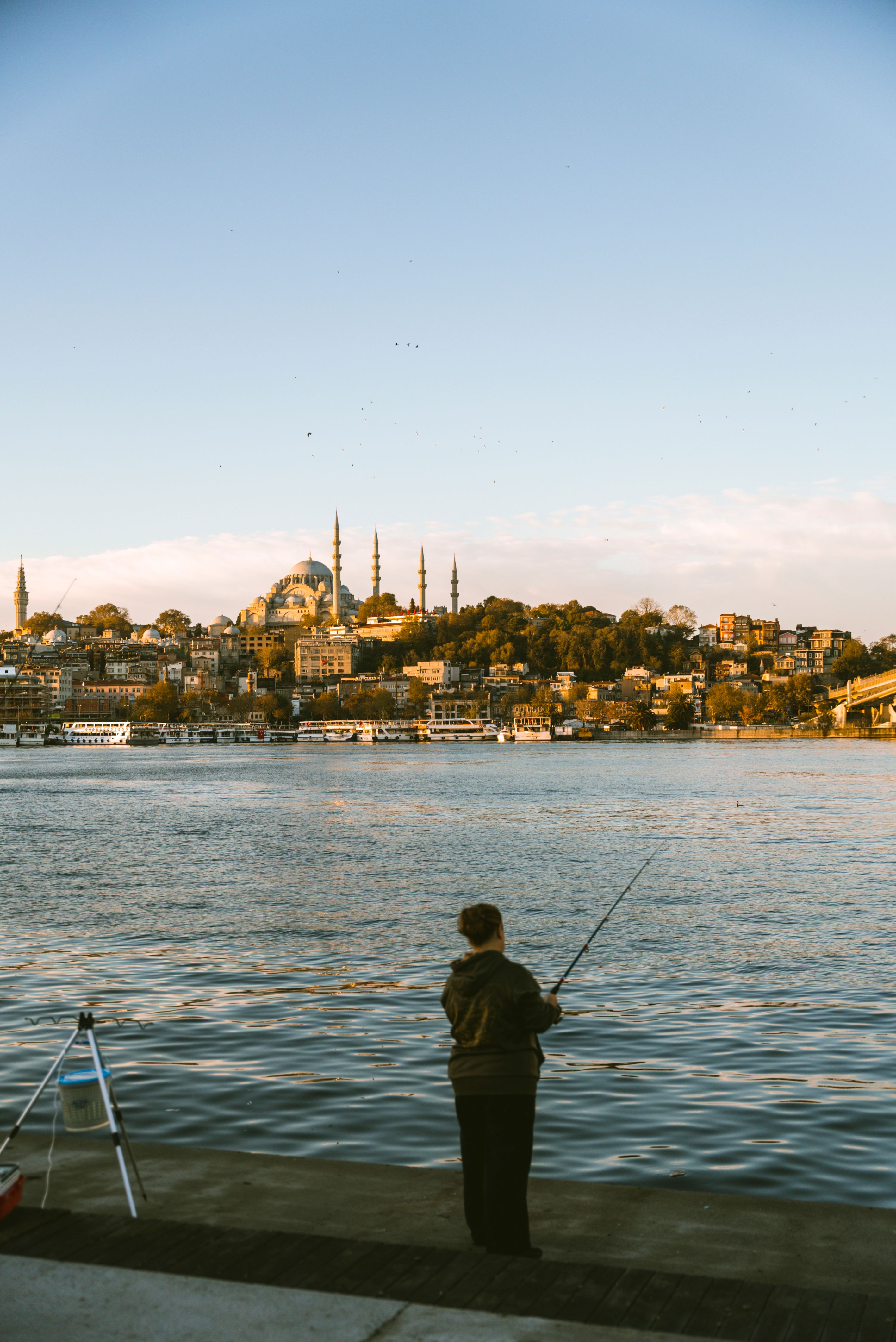 Fisherman Fishing in Bosporus in Istanbul, Turkey · Free Stock Photo